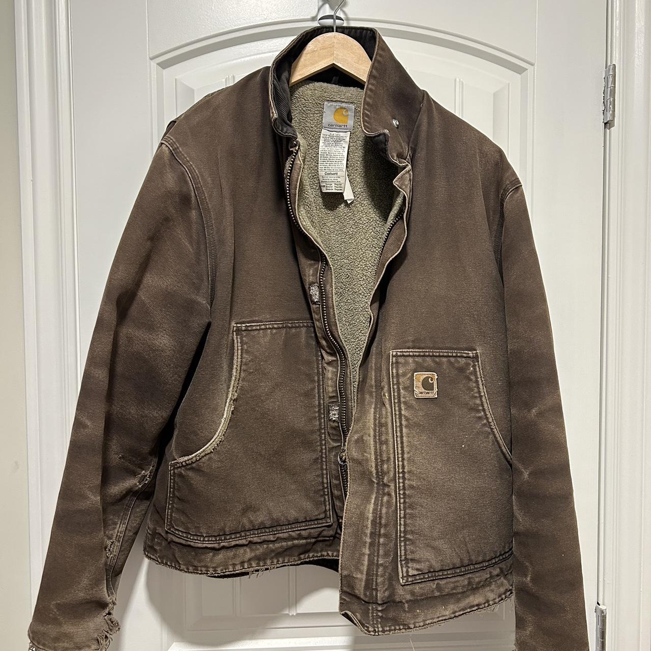 Vintage Brown Carhartt jacket #workwear Distressing... - Depop