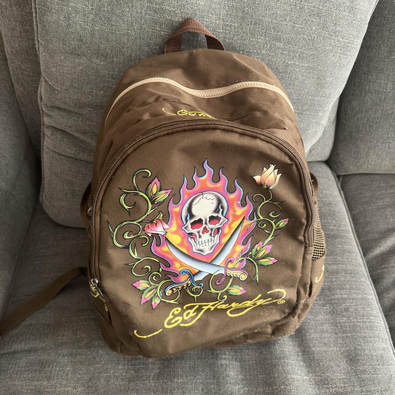 Ed Hardy vintage backpack Minor flaws but in great... - Depop