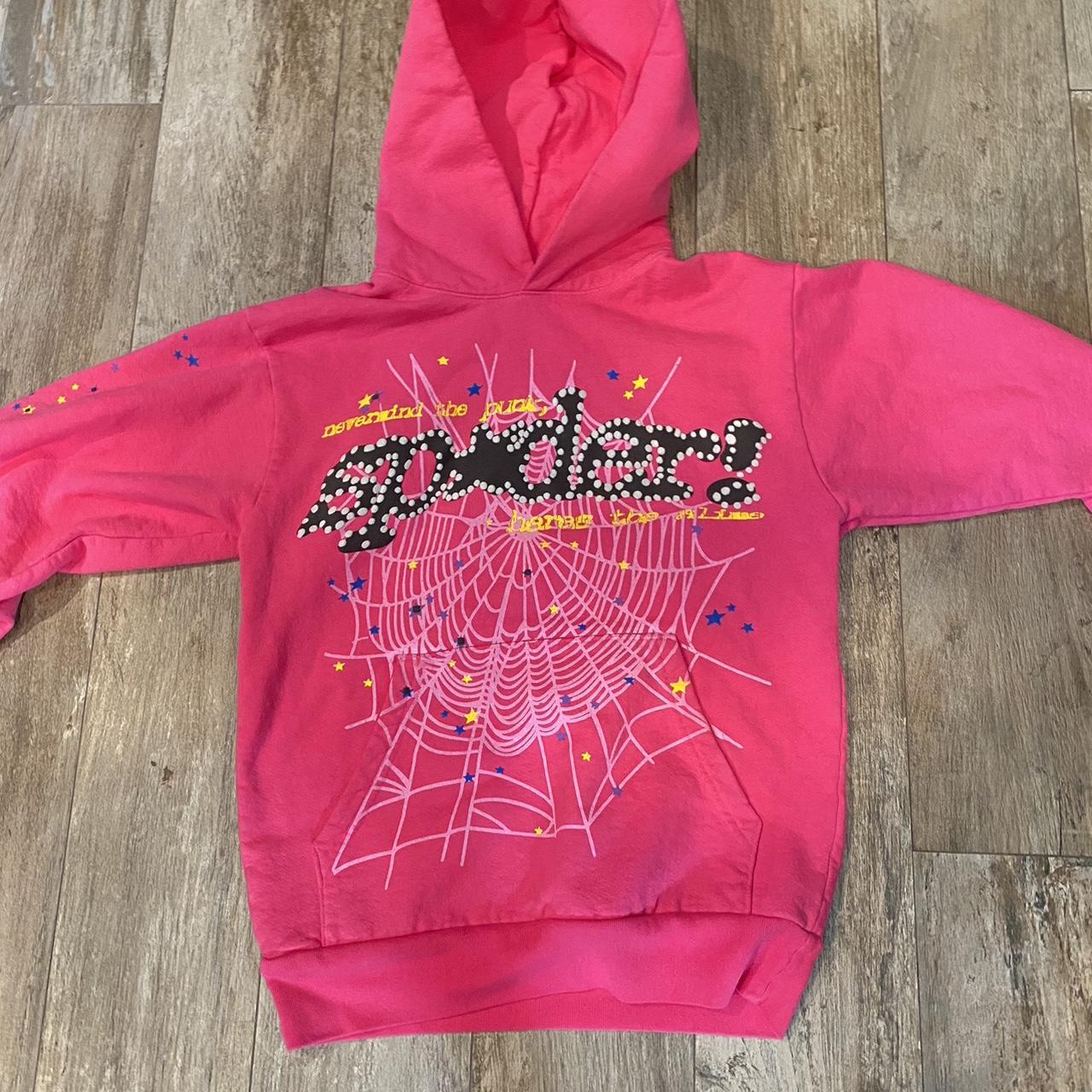 Pink Sp5der v2 hoodie size s authentic bought off... - Depop