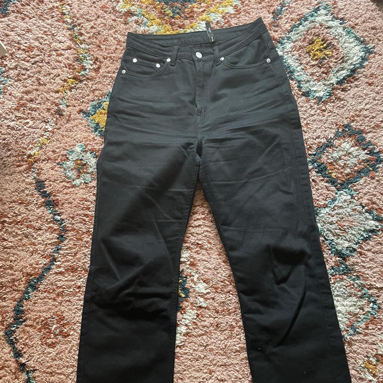 Weekday ROWE black Jean Straight fit W28 L30 Very... - Depop