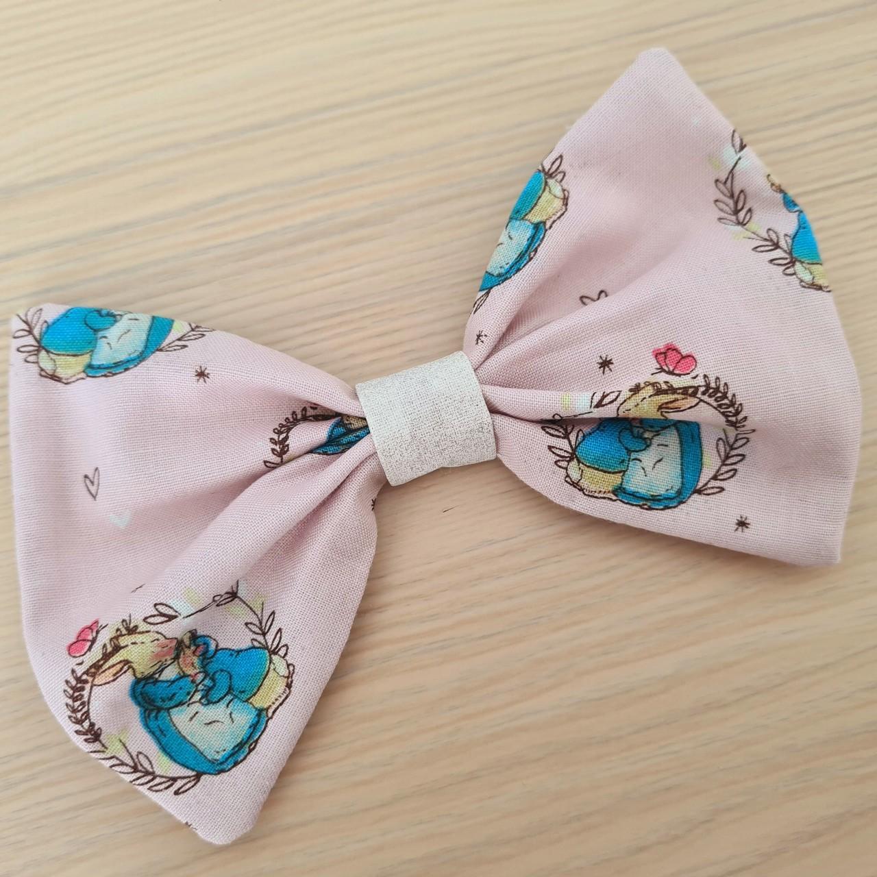 Pink Peter Rabbit hair bow Light pink 100% cotton... - Depop