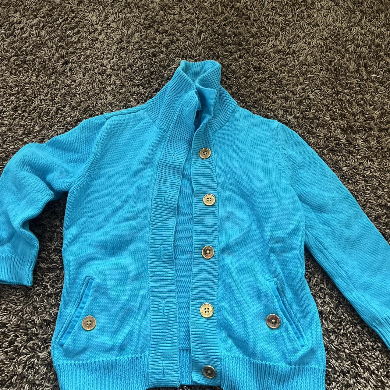 Lauren Ralph Lauren Turquoise Cardigan - Depop