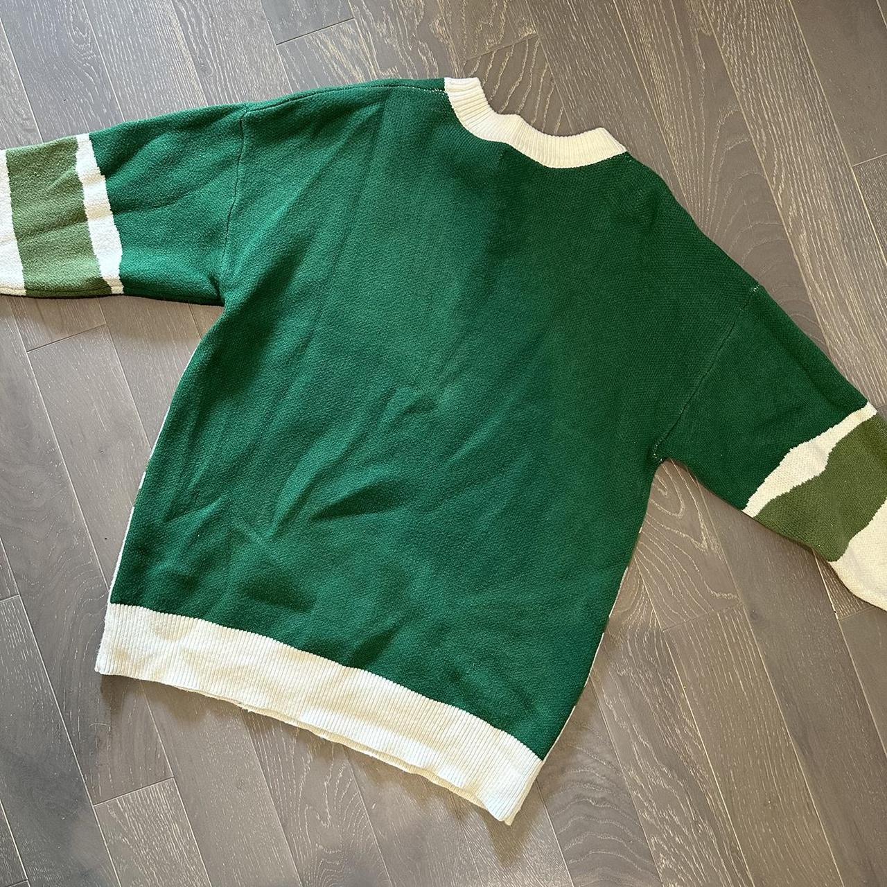 LANDSCAPE JUMPER green and white landscape design... - Depop