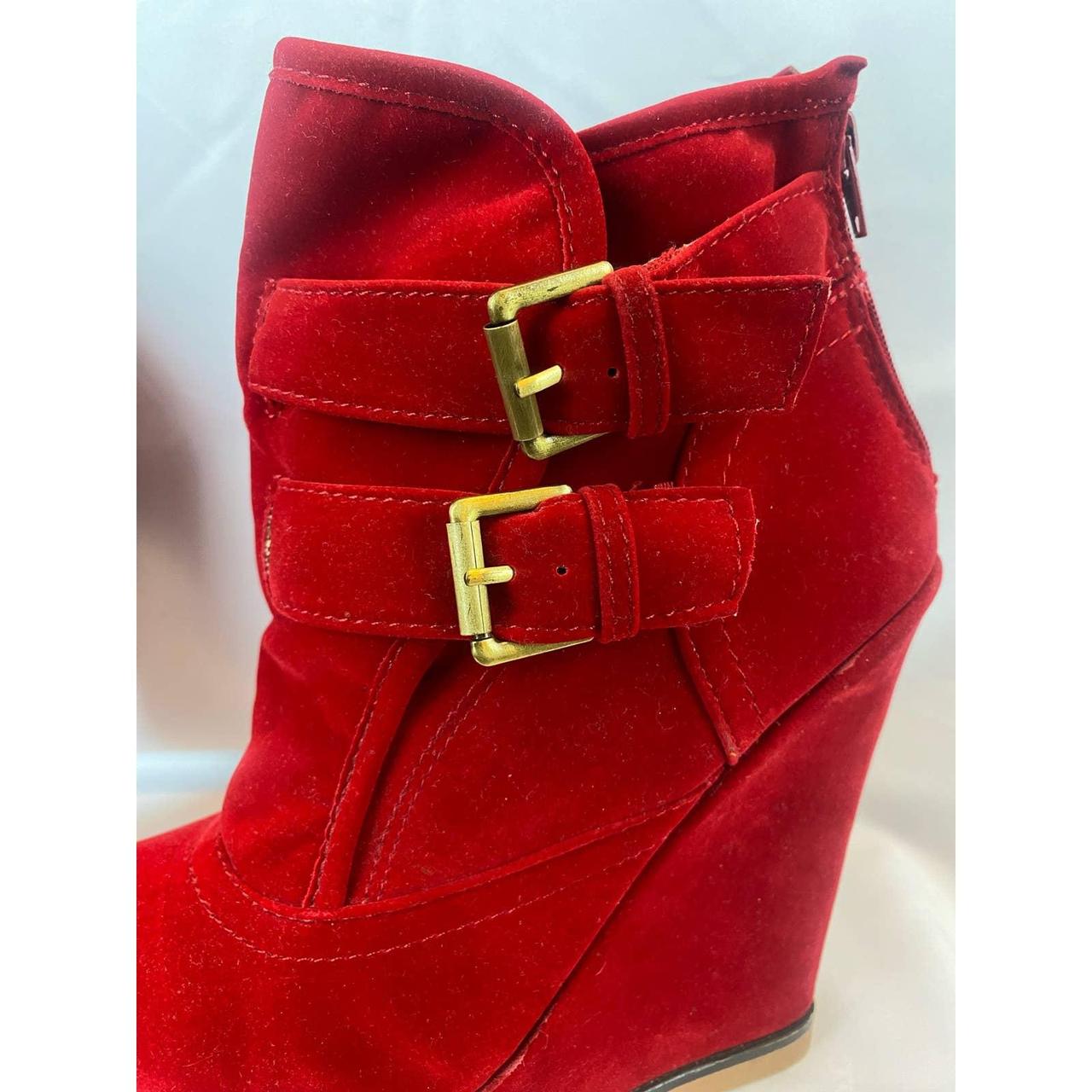 Shoedazzle Red SuedeWedges Item Details: Size –... - Depop