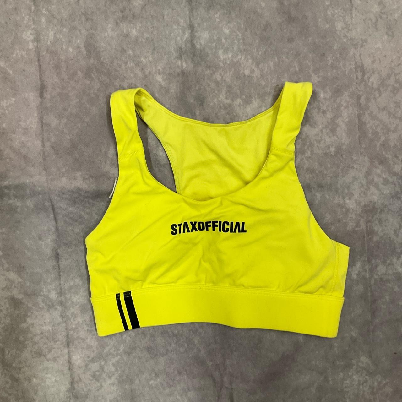 Staxofficial yellow padded sports bra - Depop
