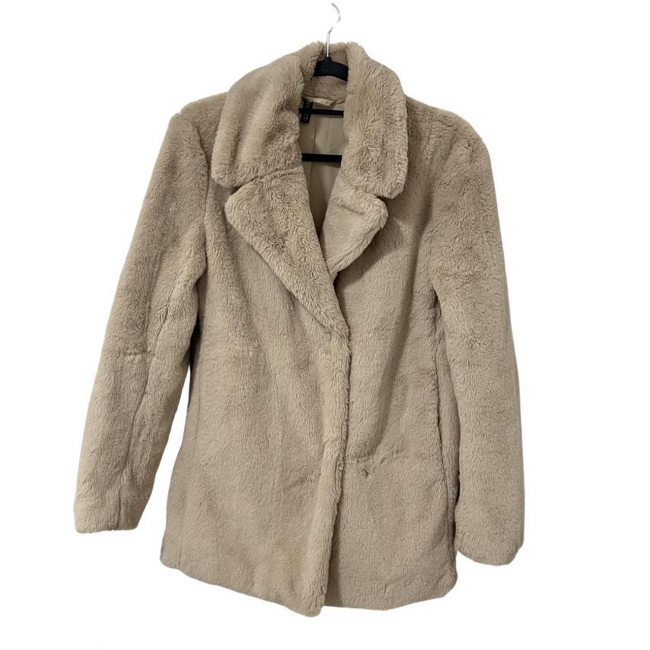 H&M Divided Furry Coat Condition 8/10 Size XS... - Depop