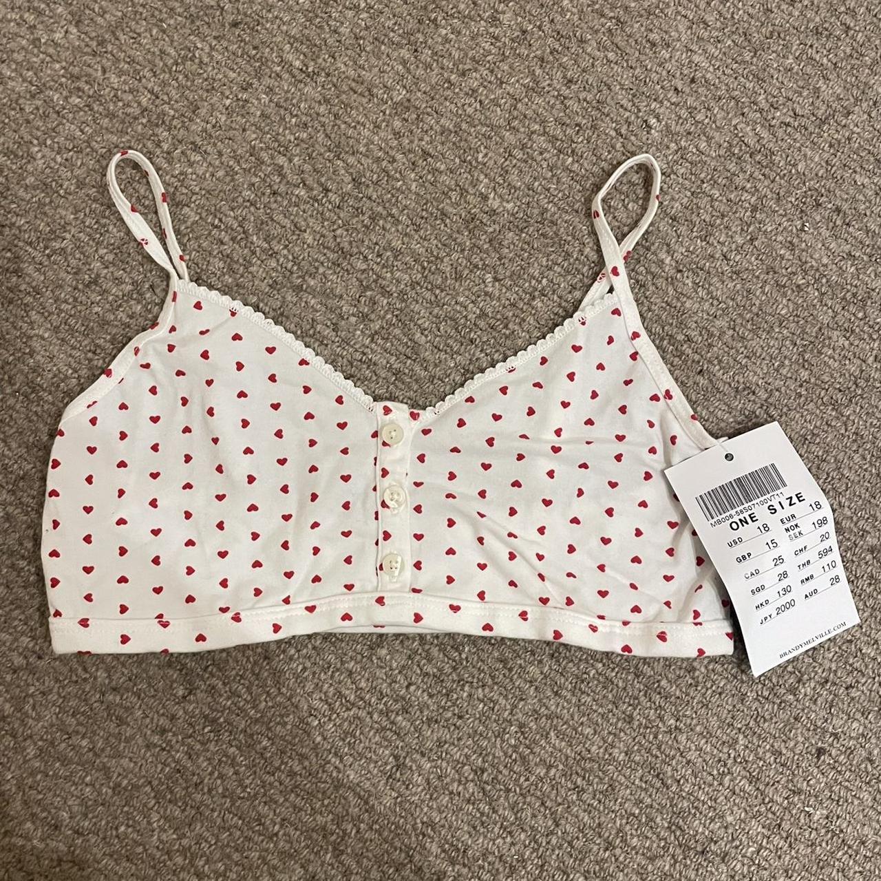 Brandy Melville hearts bralette One sized bnwt £3... - Depop