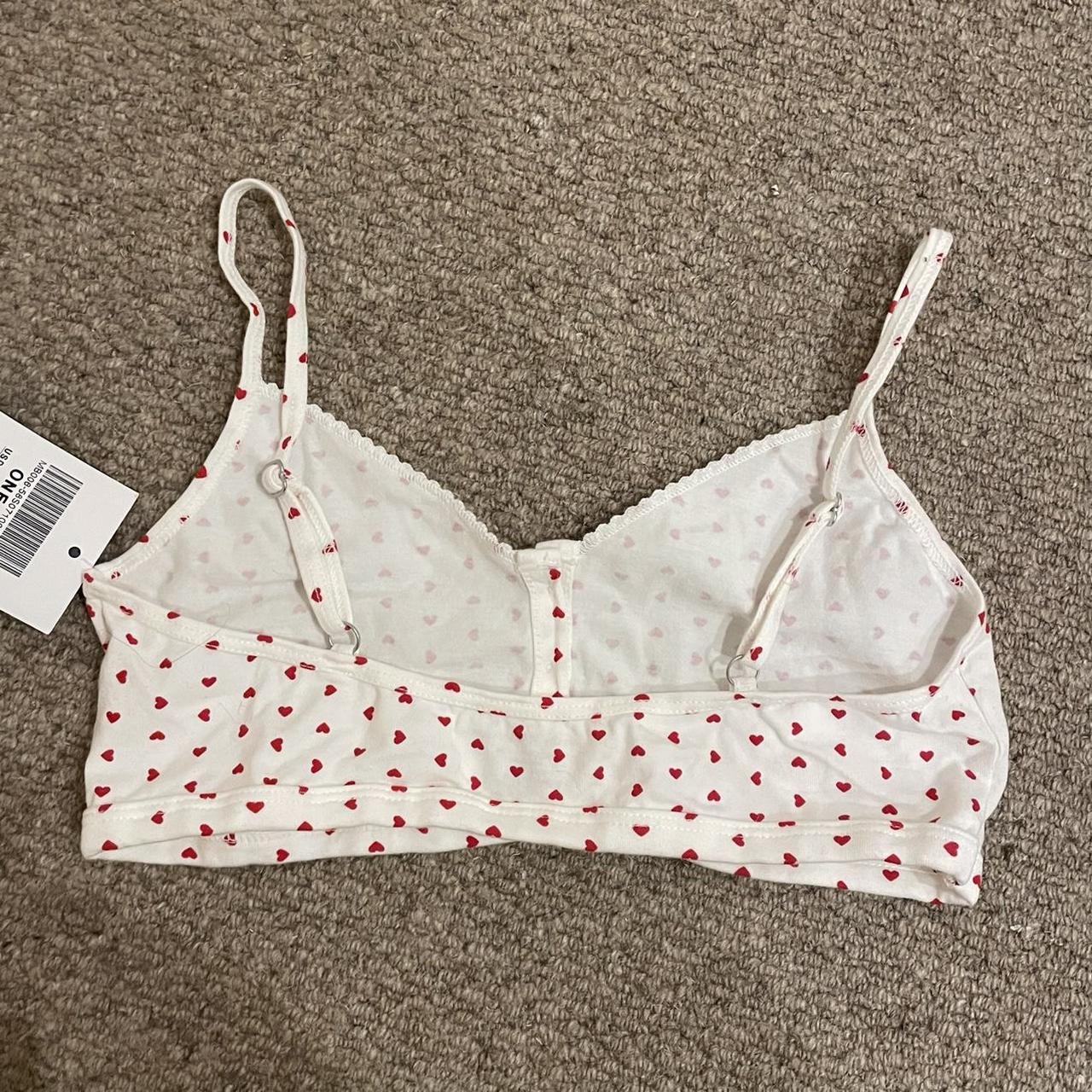 Brandy Melville hearts bralette One sized bnwt £3... - Depop Brandy Melville hearts bralette One sized bnwt £3... - Depop