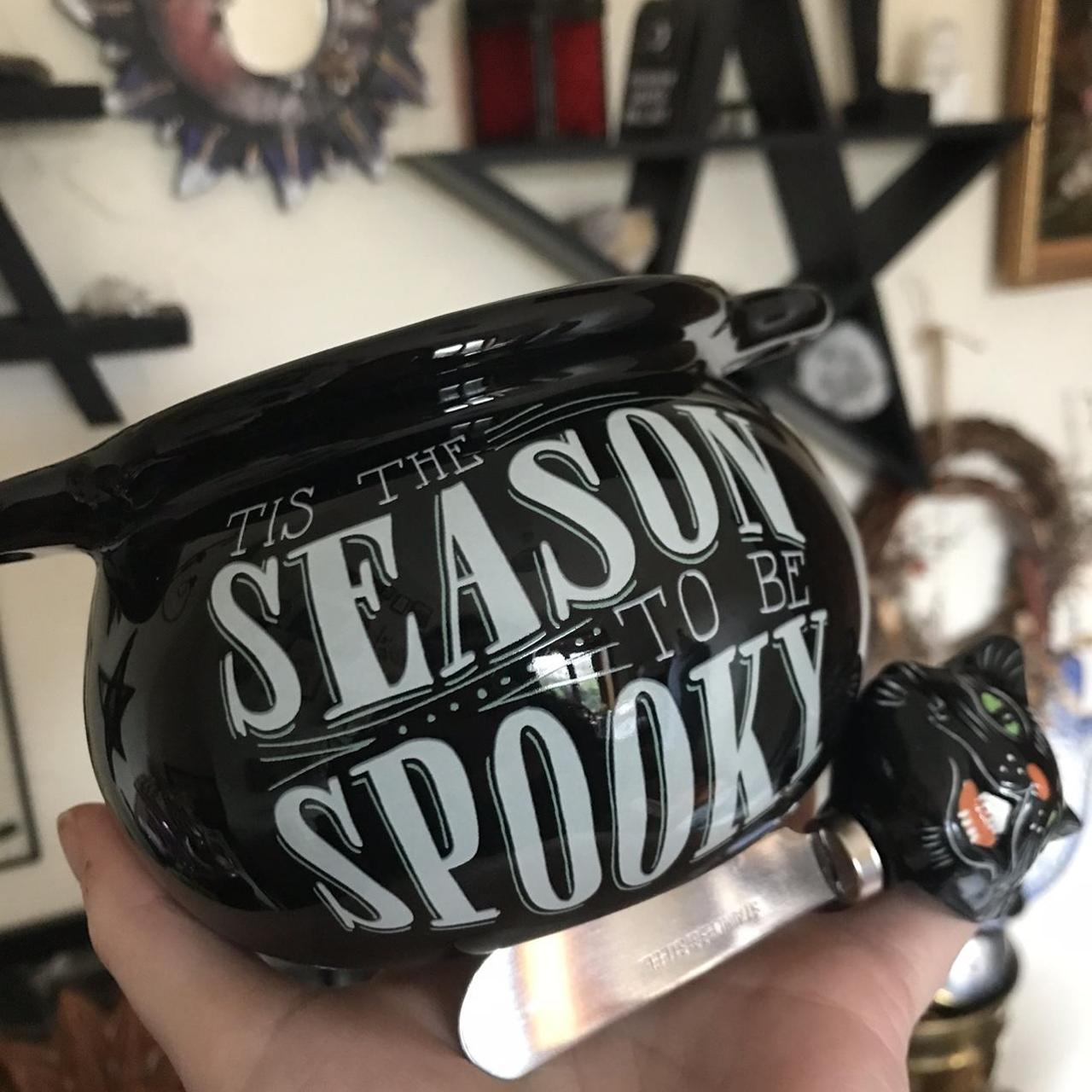 Cauldron Dip Bowl and Black Cat spreader Halloween... - Depop