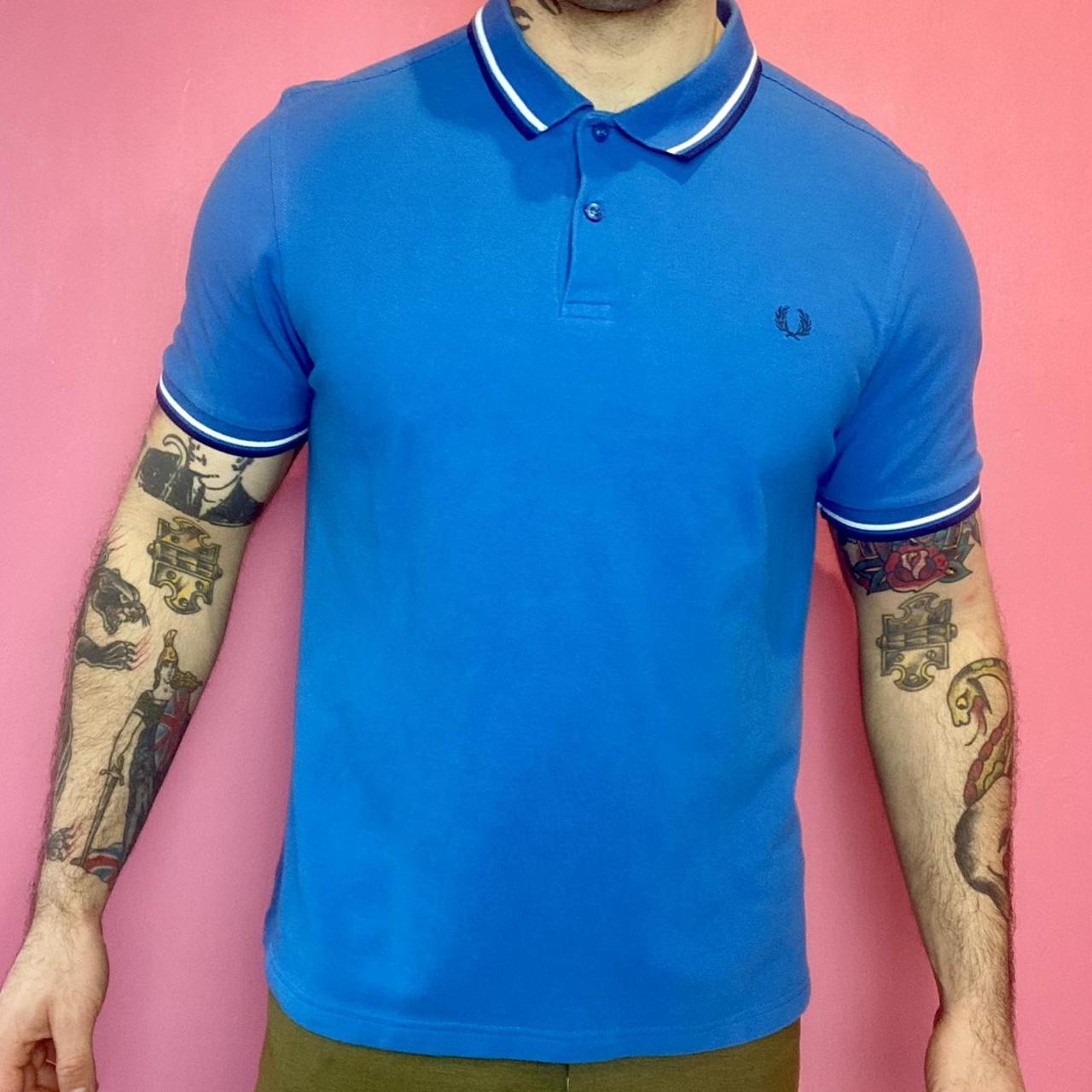 Fred Perry Men's Blue Polo-shirts | Depop