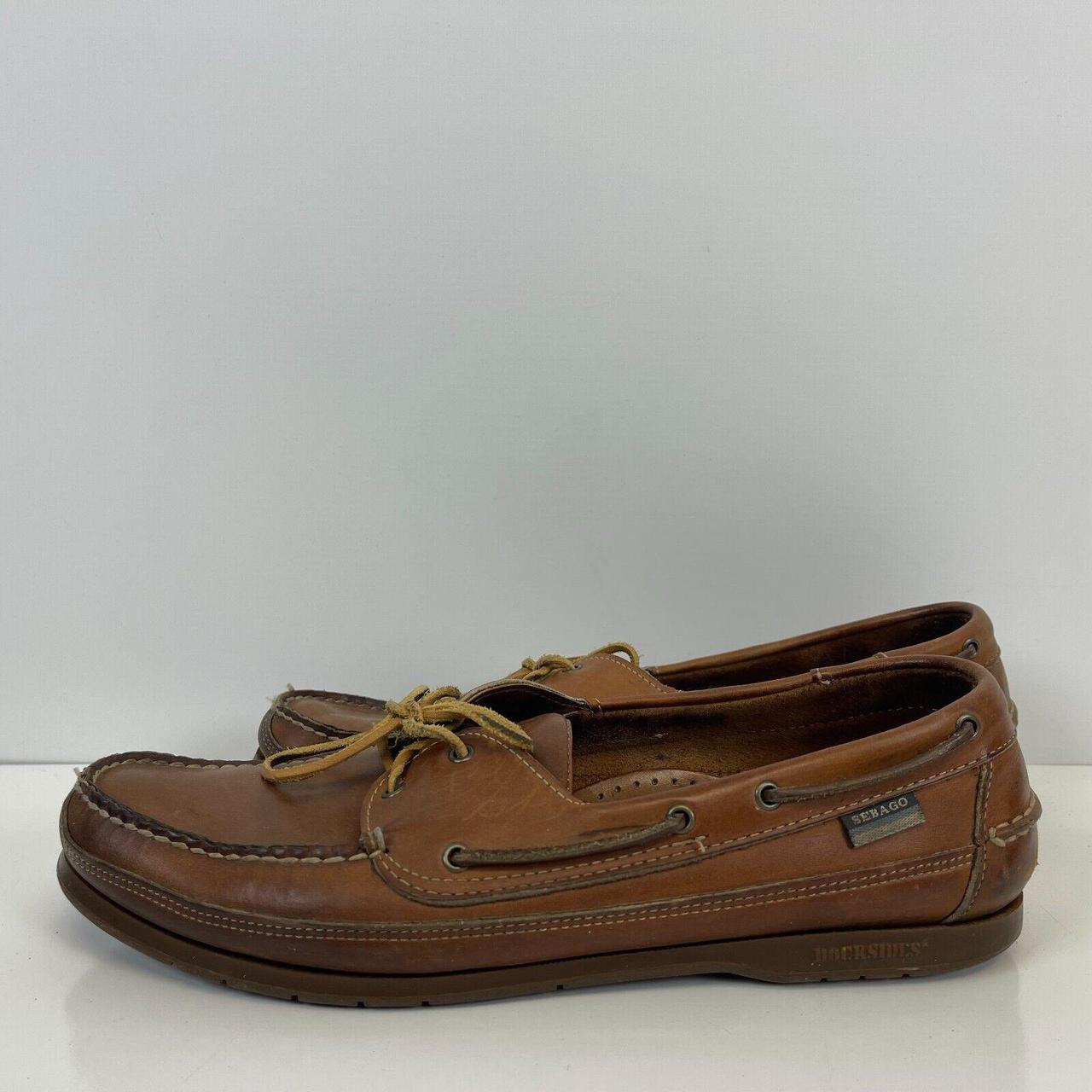 Sebago Docksides Portland Boat Shoes Leather Brown... - Depop