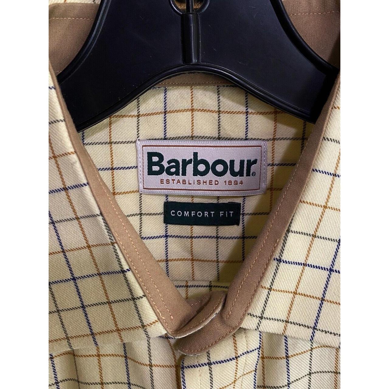 Barbour Yellow Blue Check LONG SLEEVE SHIRT Large L... - Depop