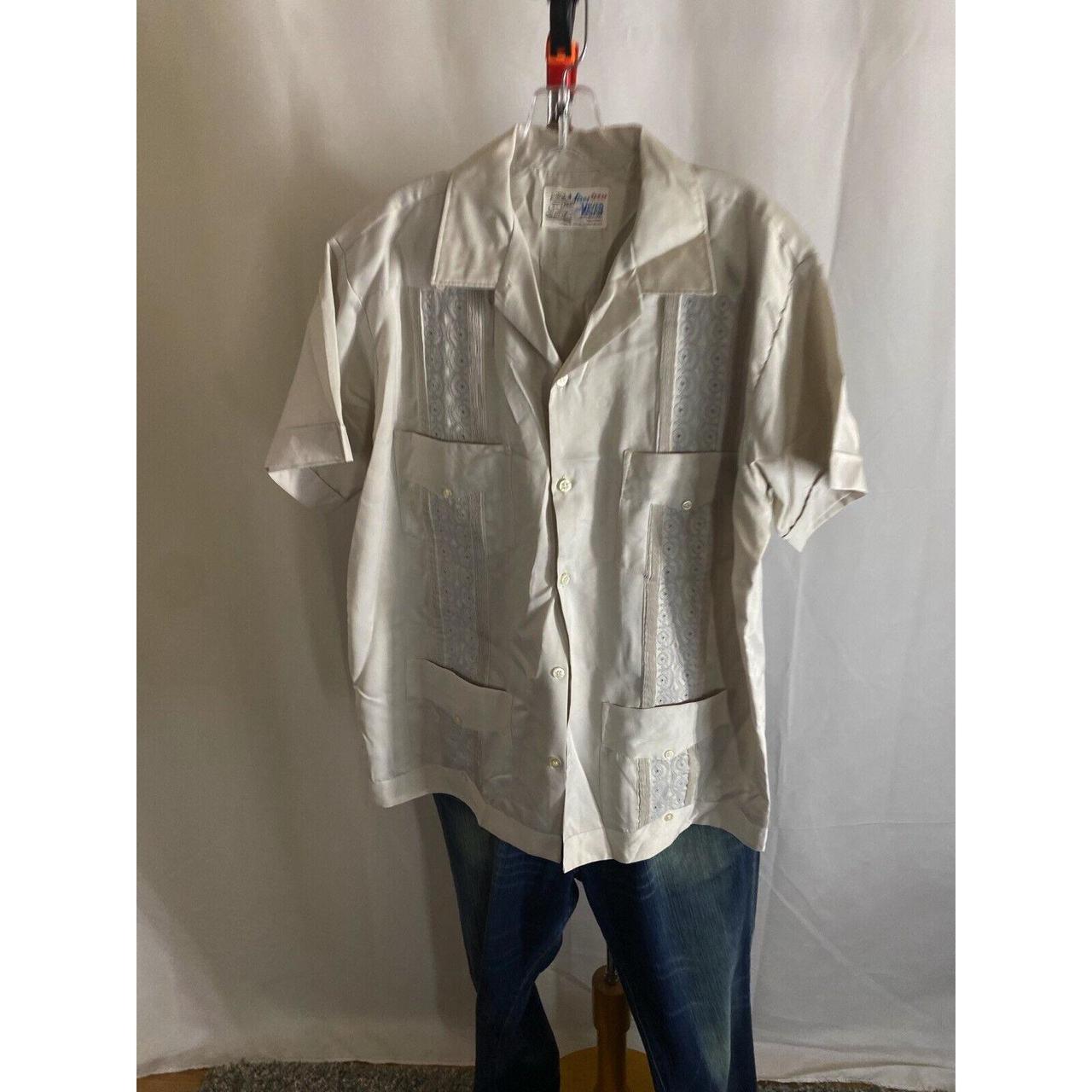 VTG Aires Del Mayab Guayabera Shirt Large L Size:... - Depop
