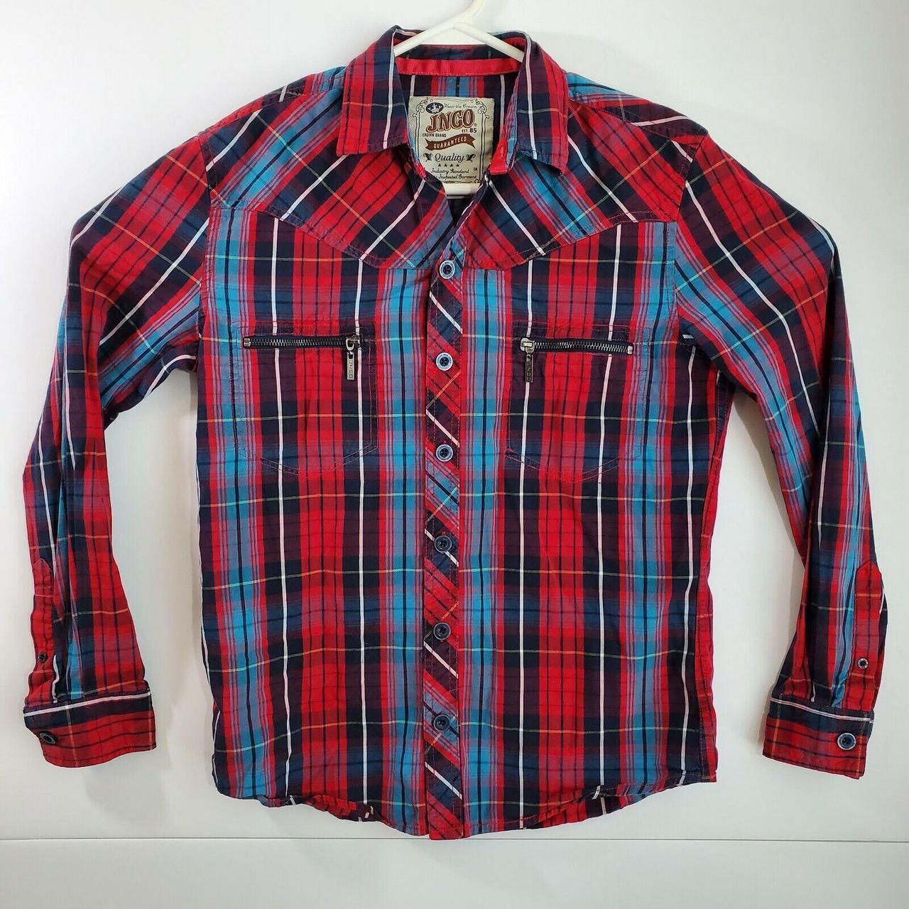 Jnco Shirt Mens Small Button Up Long Sleeve Zipper... - Depop