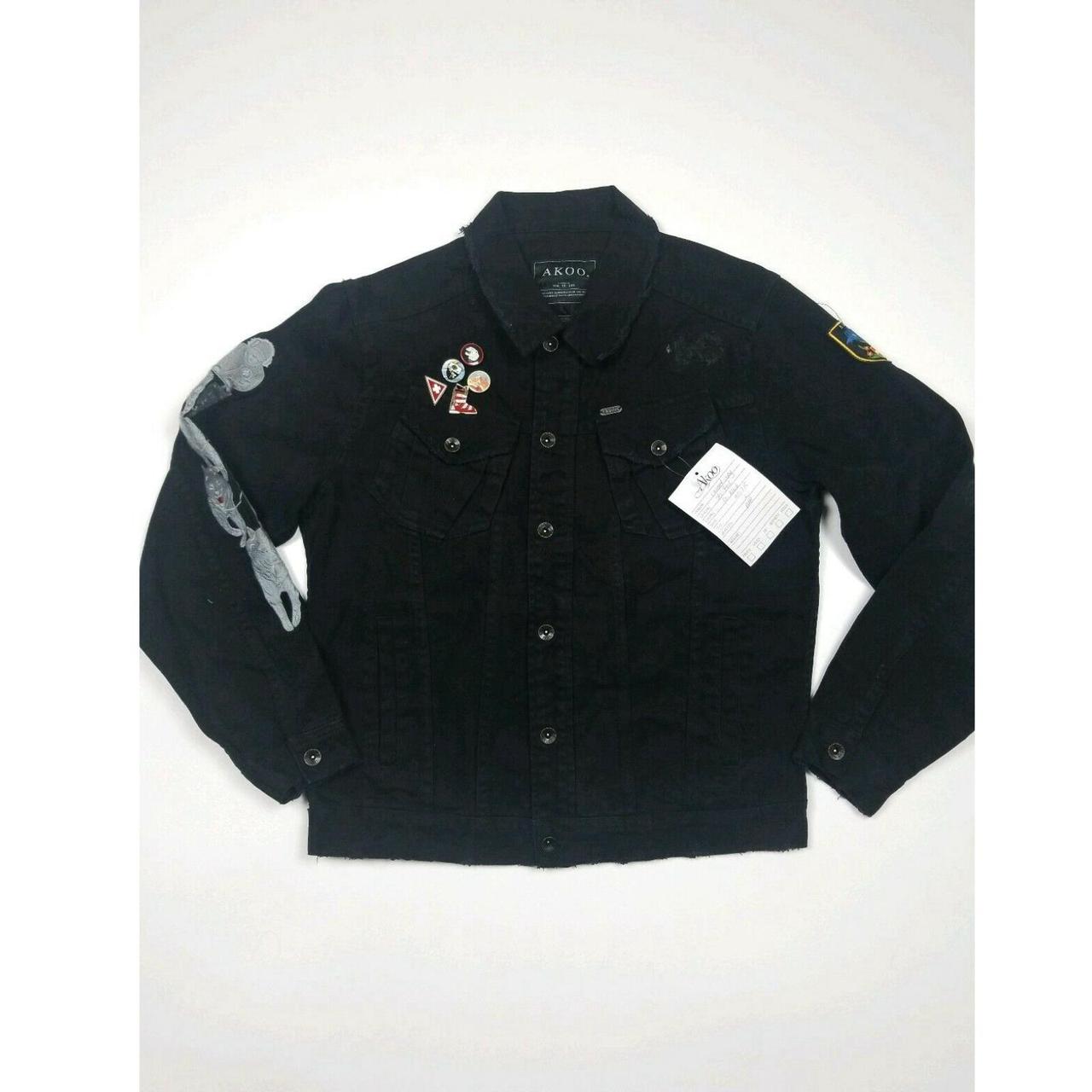 AKOO MENS DENIM JACKET 781-9401 LARGE 100% AUTHENTIC... - Depop