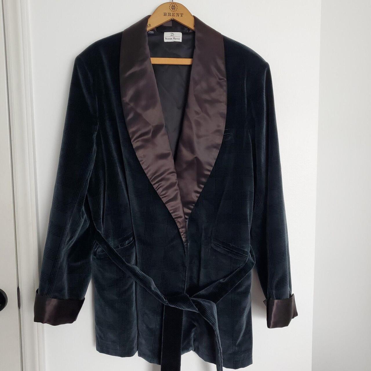 Vintage Neiman Marcus Velvet Smoking Jacket Belted Depop