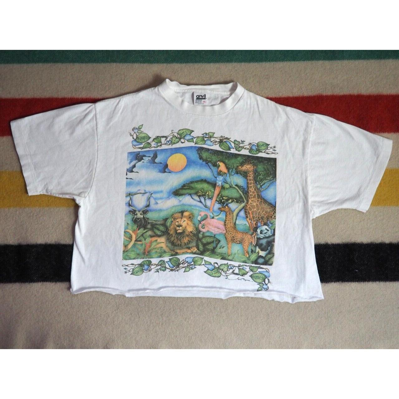 VTG 90S ANVIL ANIMALS ECO ENVIRONMENT ART WILDLIFE... - Depop