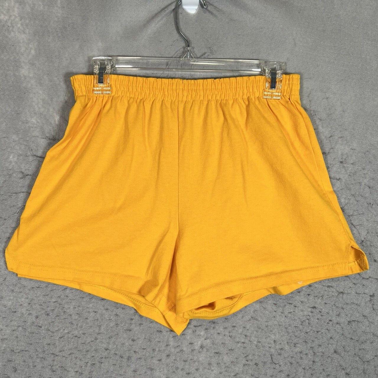 A1 VINTAGE SOFFE SHORTS YOUTH XL YELLOW MADE IN USA... - Depop