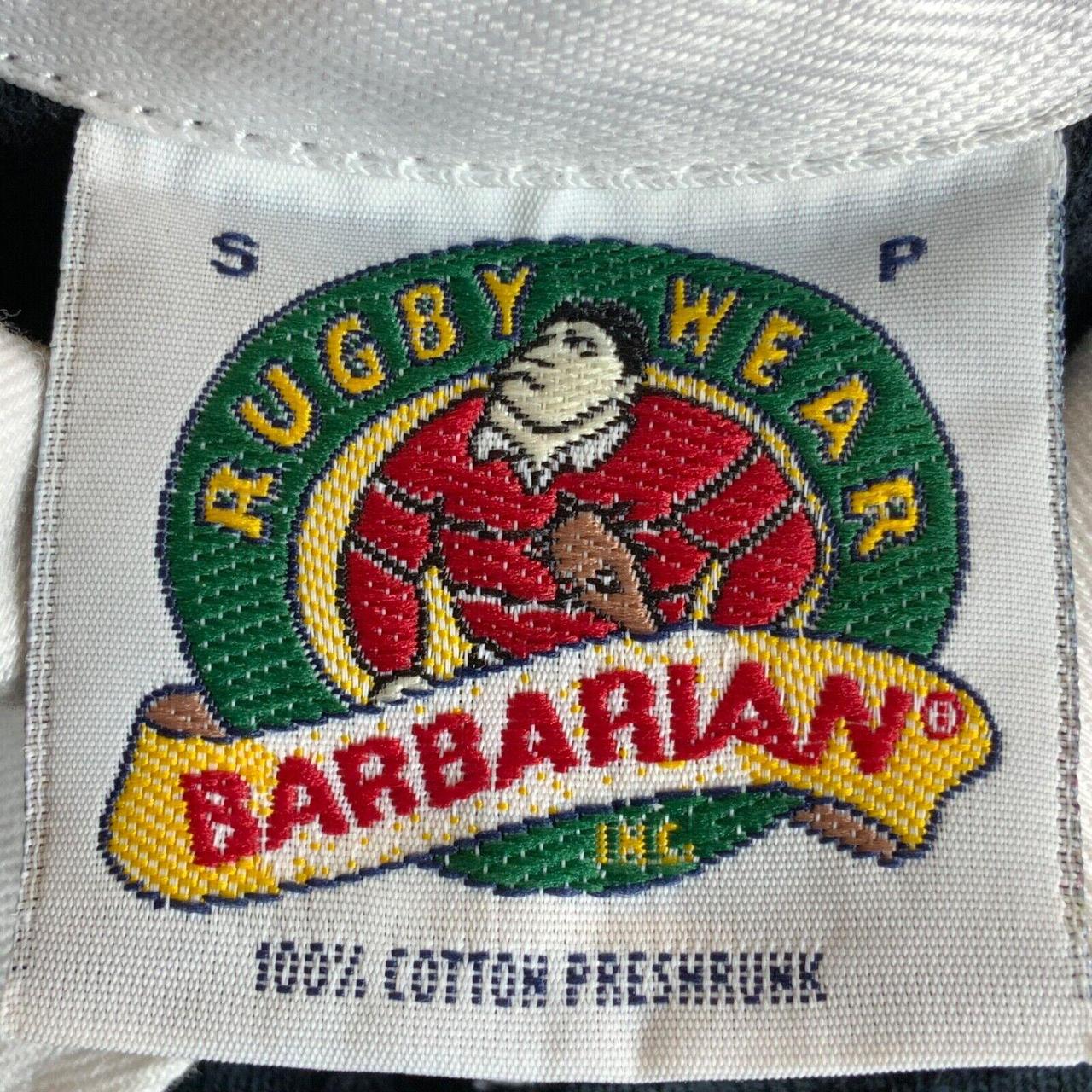 VINTAGE GALLOWAY BARBARIAN RUGBY SHIRT SMALL BLACK... - Depop