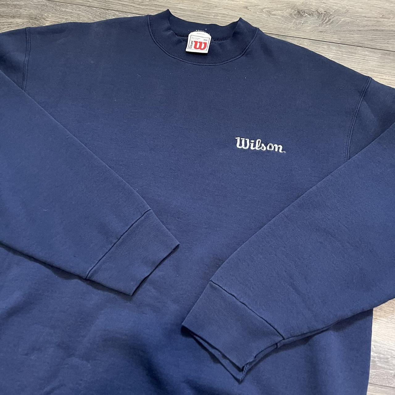 Wilson Men's Blue and Navy Sweatshirt | Depop