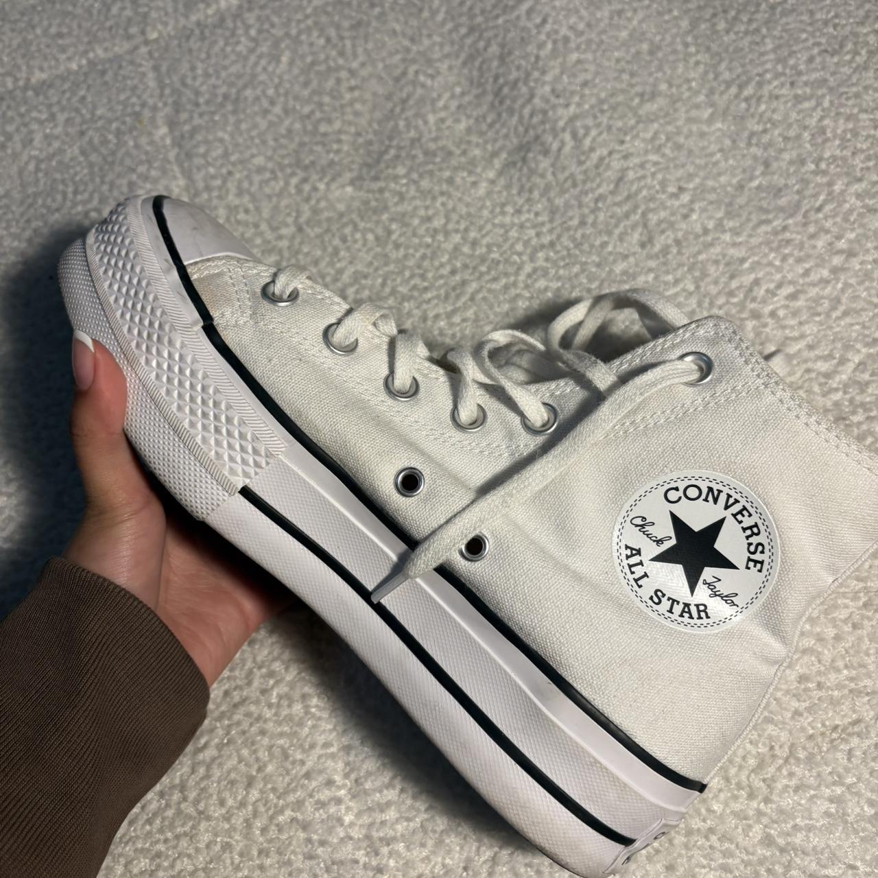 White Converse All Star Platform trainers. Lightly... | Depop