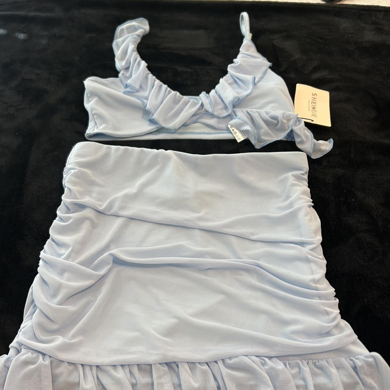 SHEIN Baby blue ruffle 2 piece set | Depop