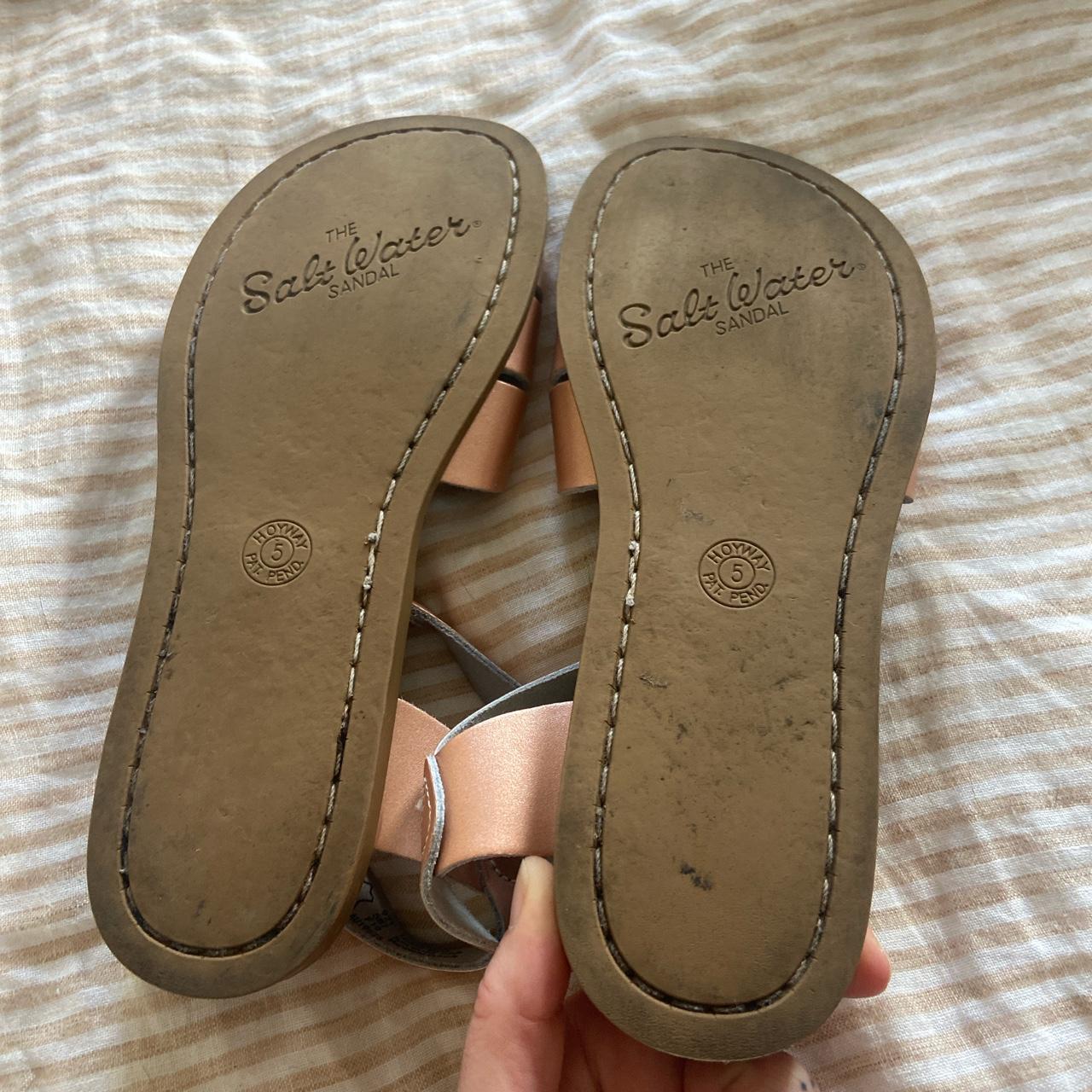 Saltwater sandals Rose gold Labeled size 5 I am a... - Depop