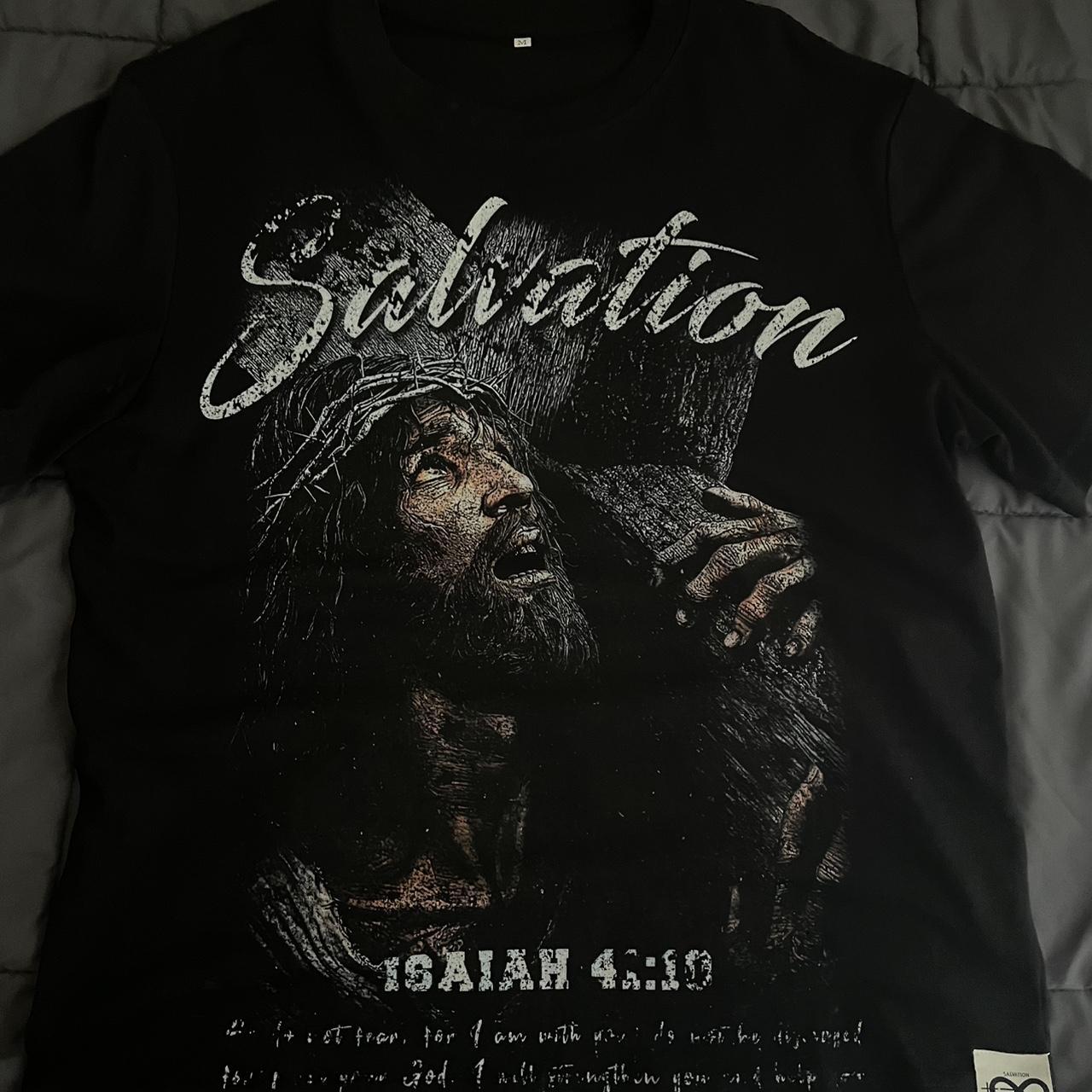 Black and white Jesus Salvation tee #goth... | Depop