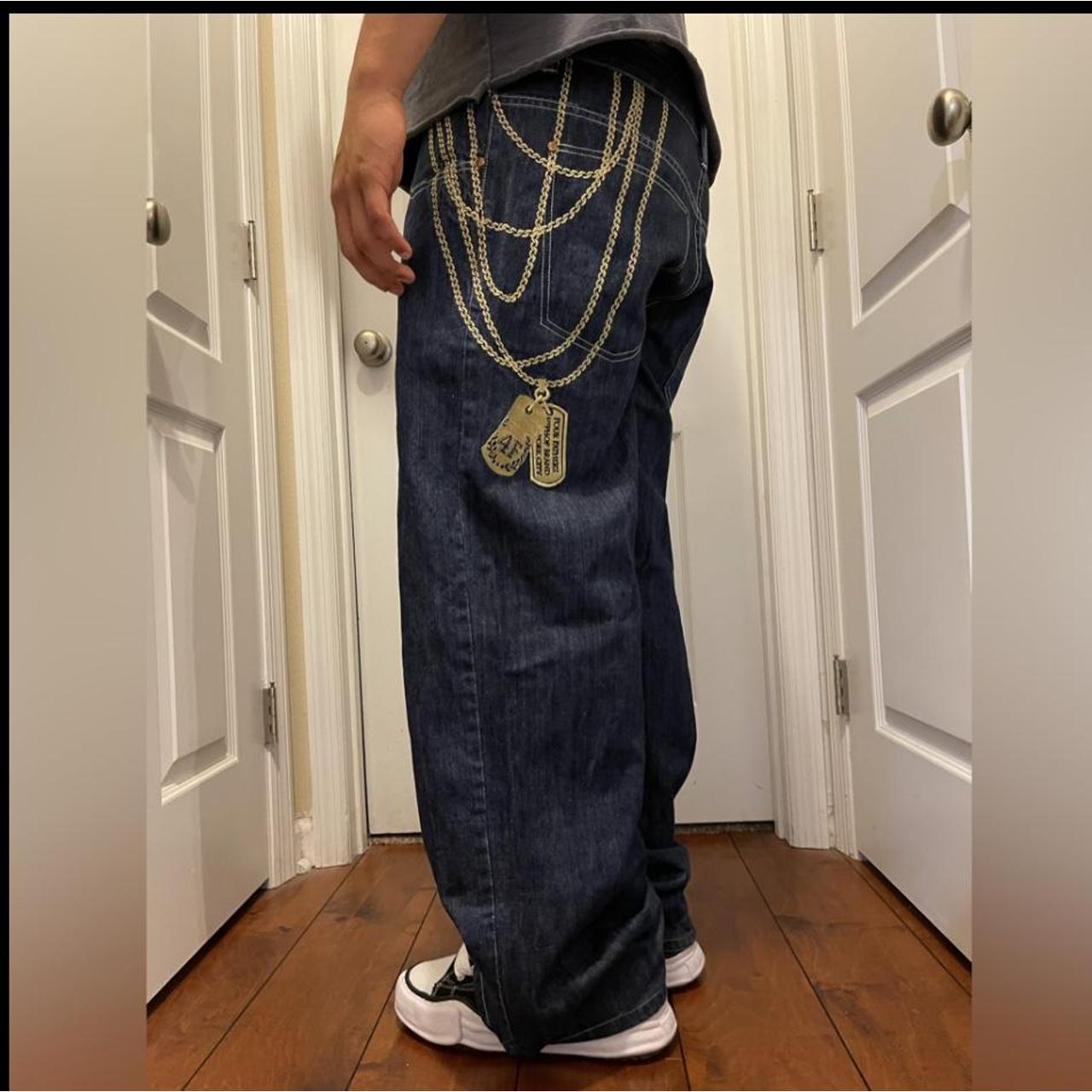 Y2k cybergoth Emo BAGGY Jeans size 38x32 “JNCO... - Depop