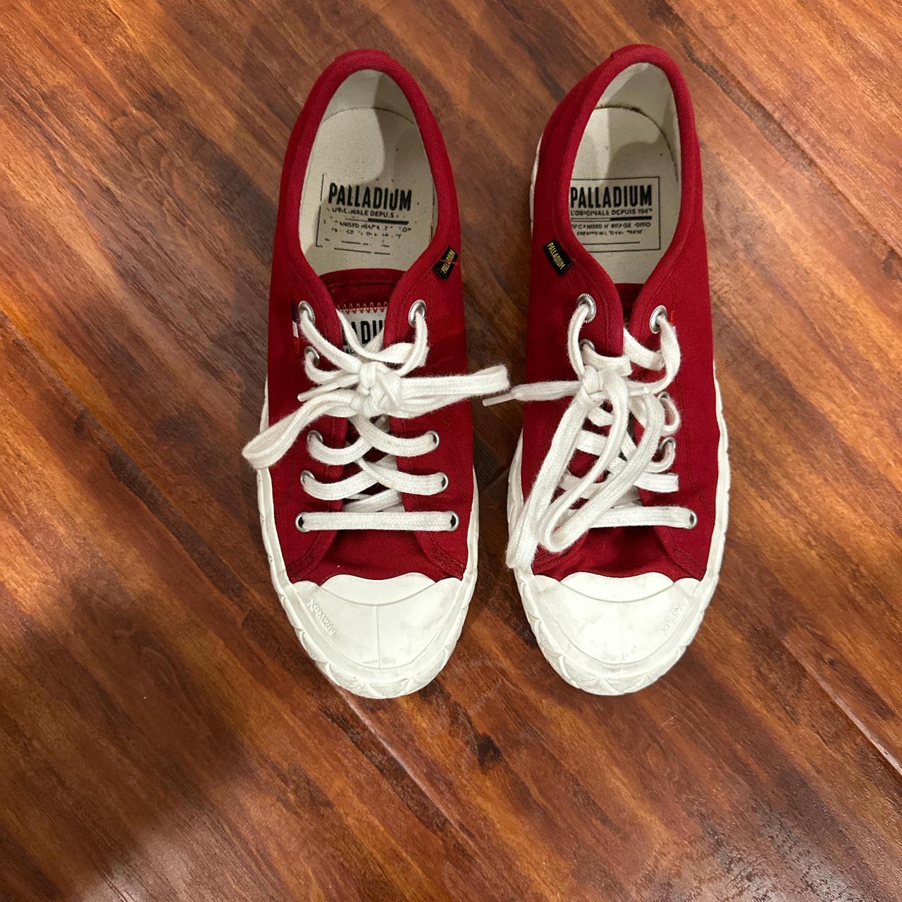 Palladium red sneaker size 8 - Depop