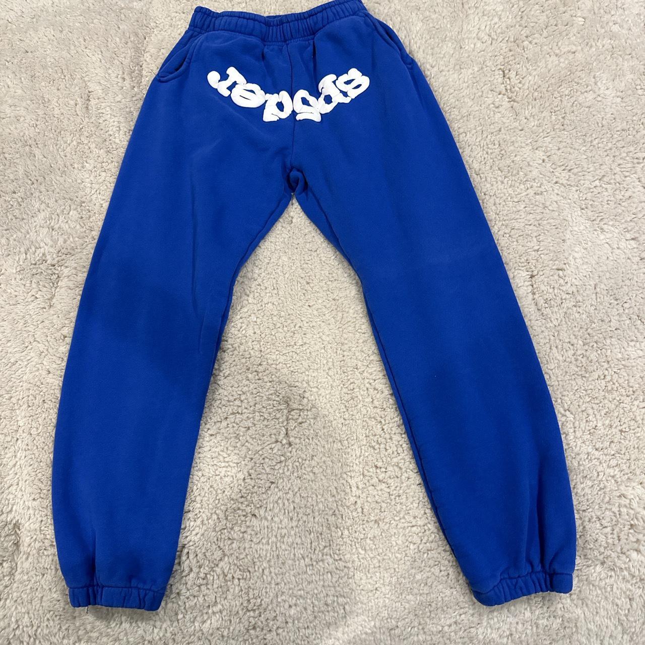 MEDIUM Blue Sp5der Websuit Sweatpants VERIFIED... - Depop