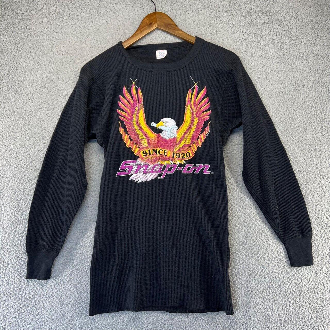 Vintage Snap On Shirt Adult Extra large Black... - Depop