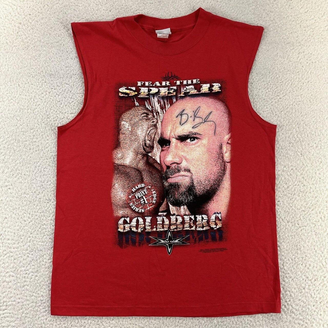 VINTAGE WCW Goldberg Shirt Youth Extra Large Red... - Depop