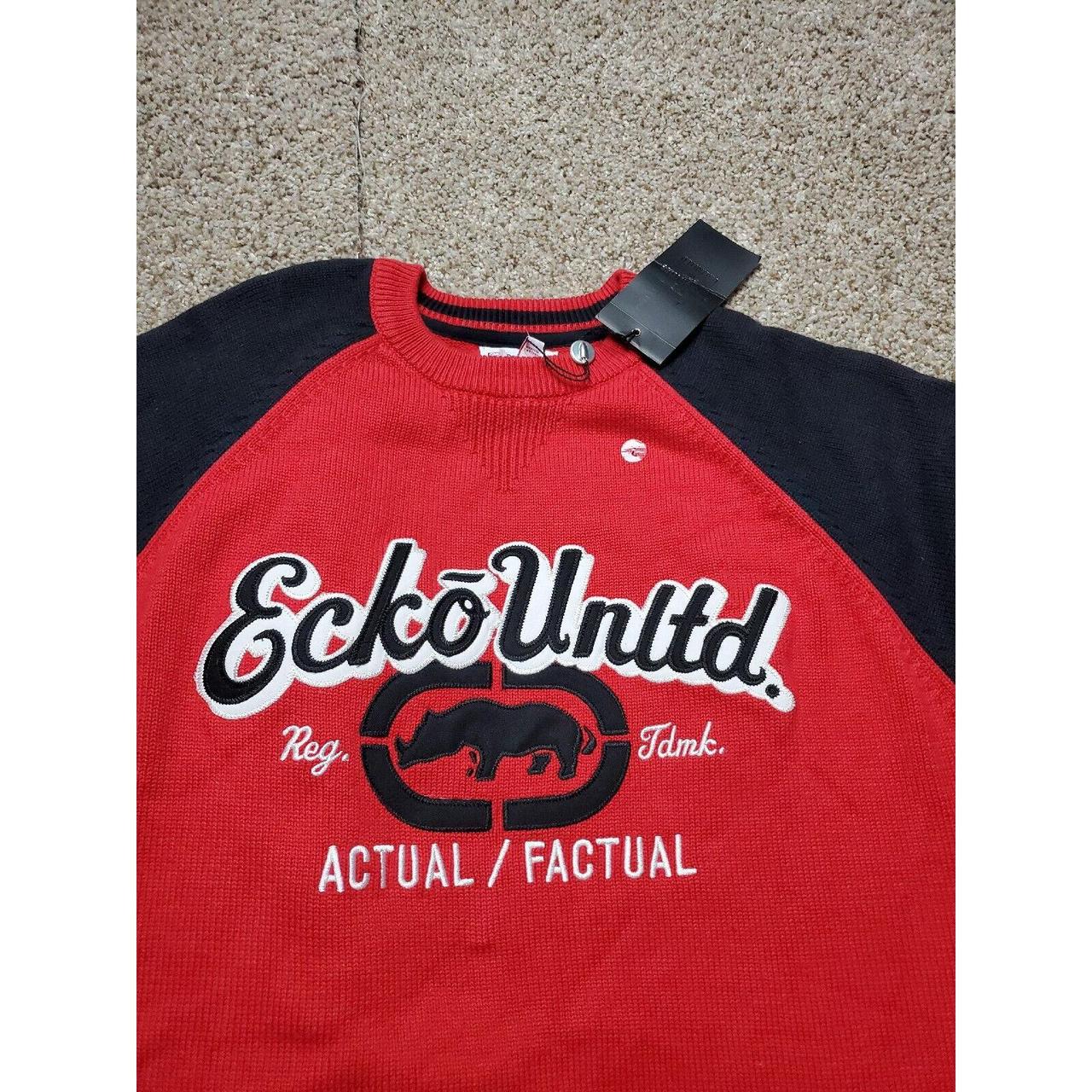 Vintage Ecko Unltd Knit Sweater Large Men Red Long... - Depop