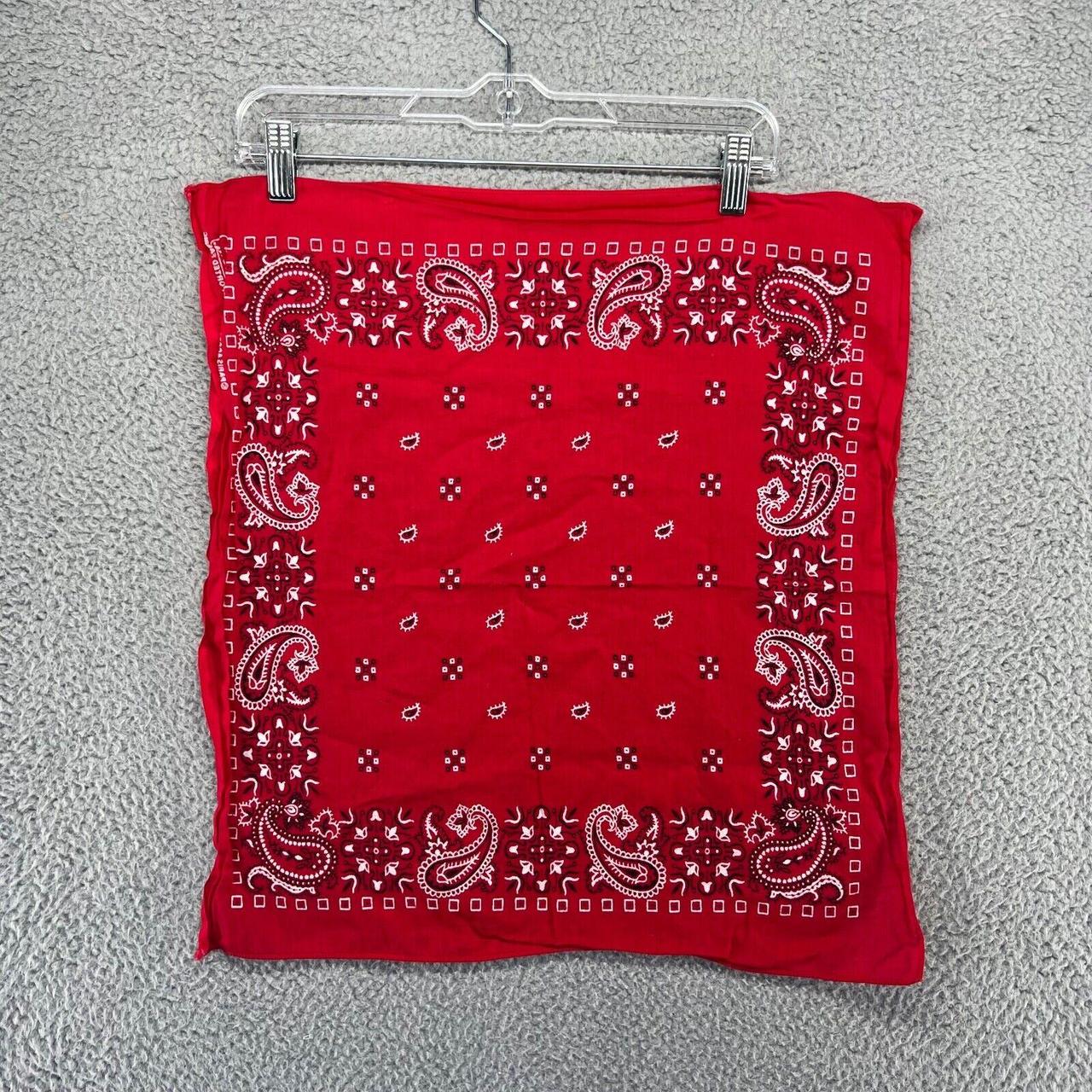Vintage Fast Color Bandana Handkerchief Red Paisly... - Depop