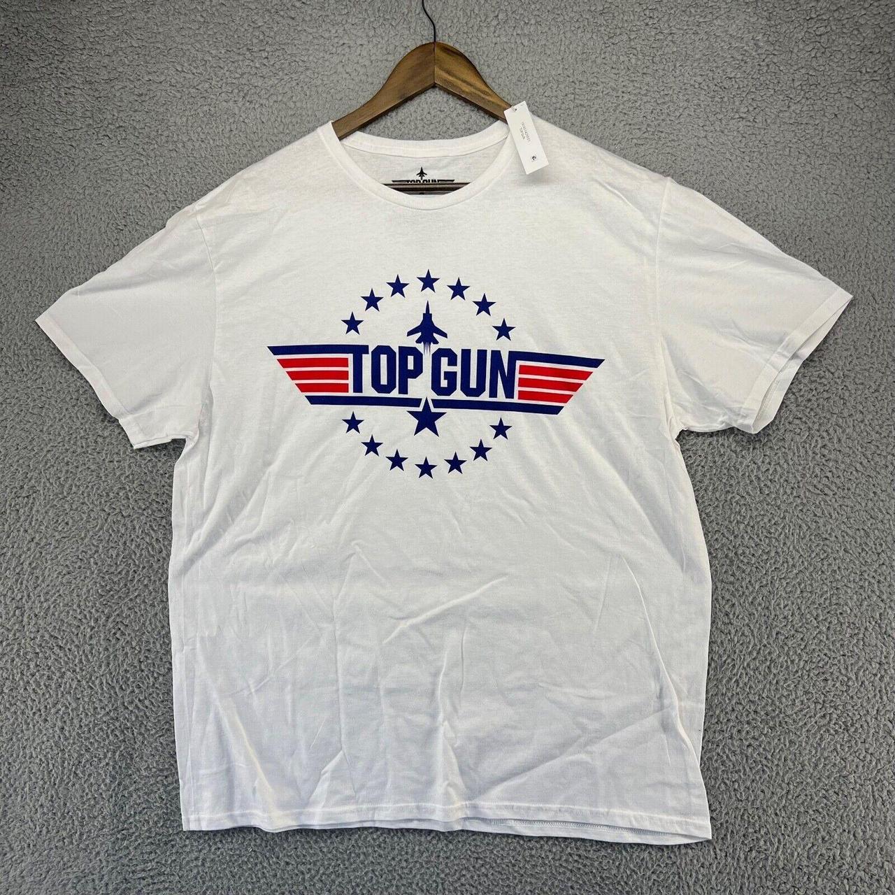 Top Gun Shirt Men's Extra Large White Graphic Movie... - Depop