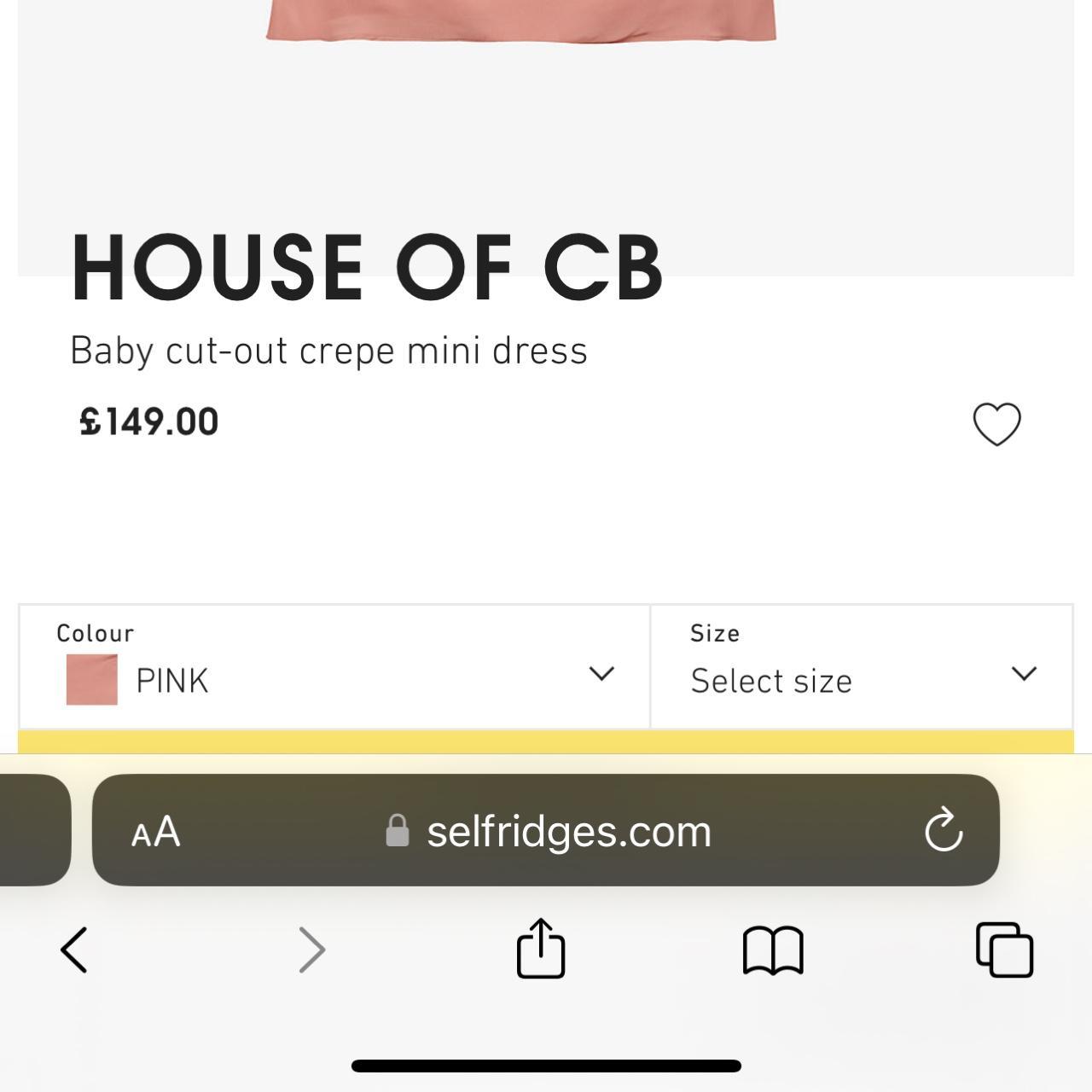 House of CB Baby cut-out crepe mini dress Size... - Depop