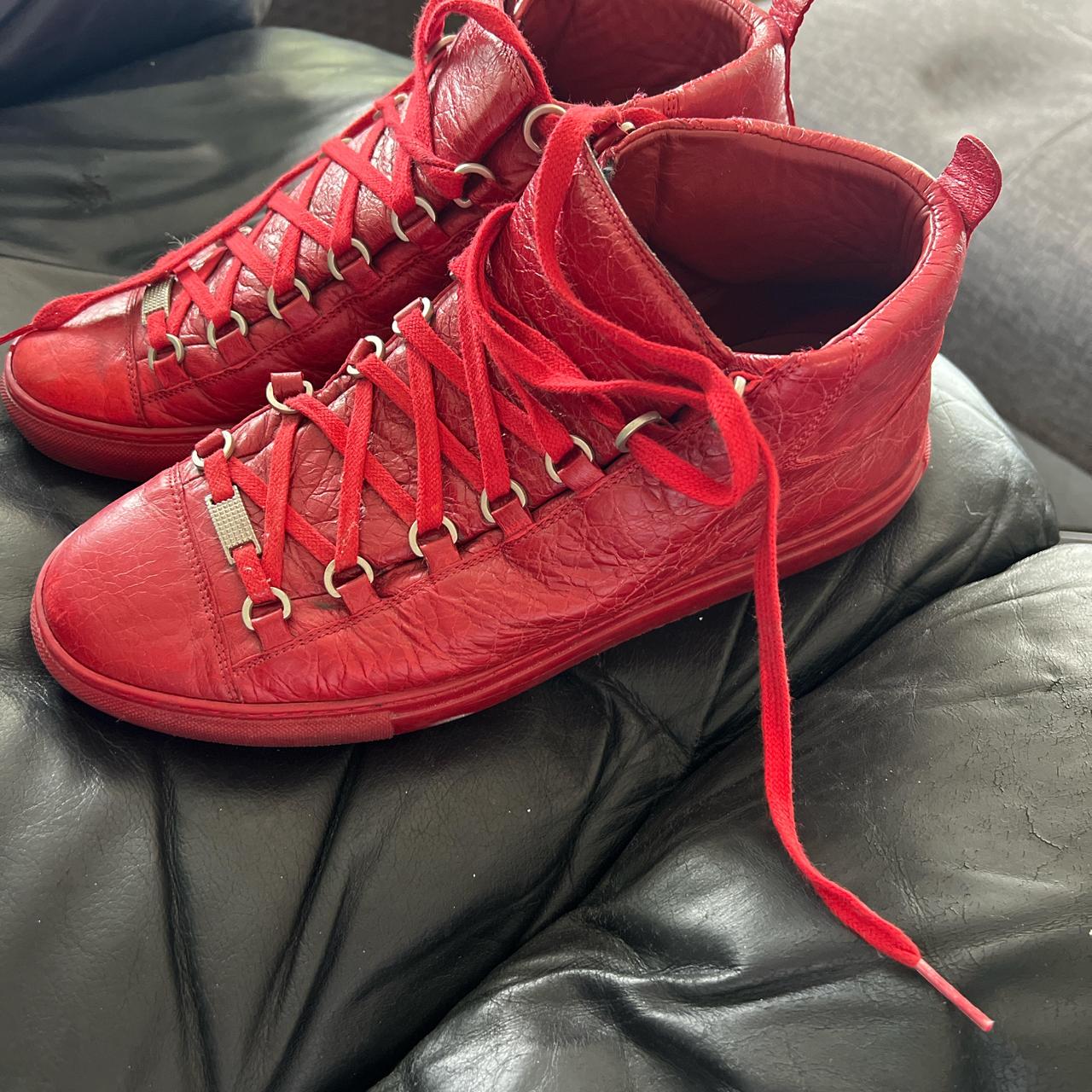 All red balenciaga shoes Size 43 in very good... | Depop
