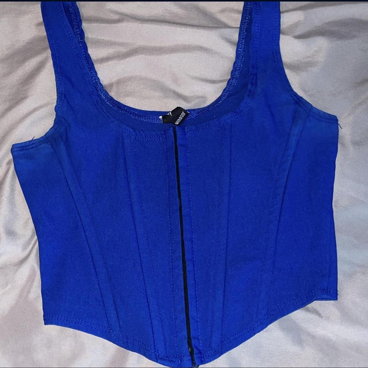 Medium blue corset, worn once - Depop
