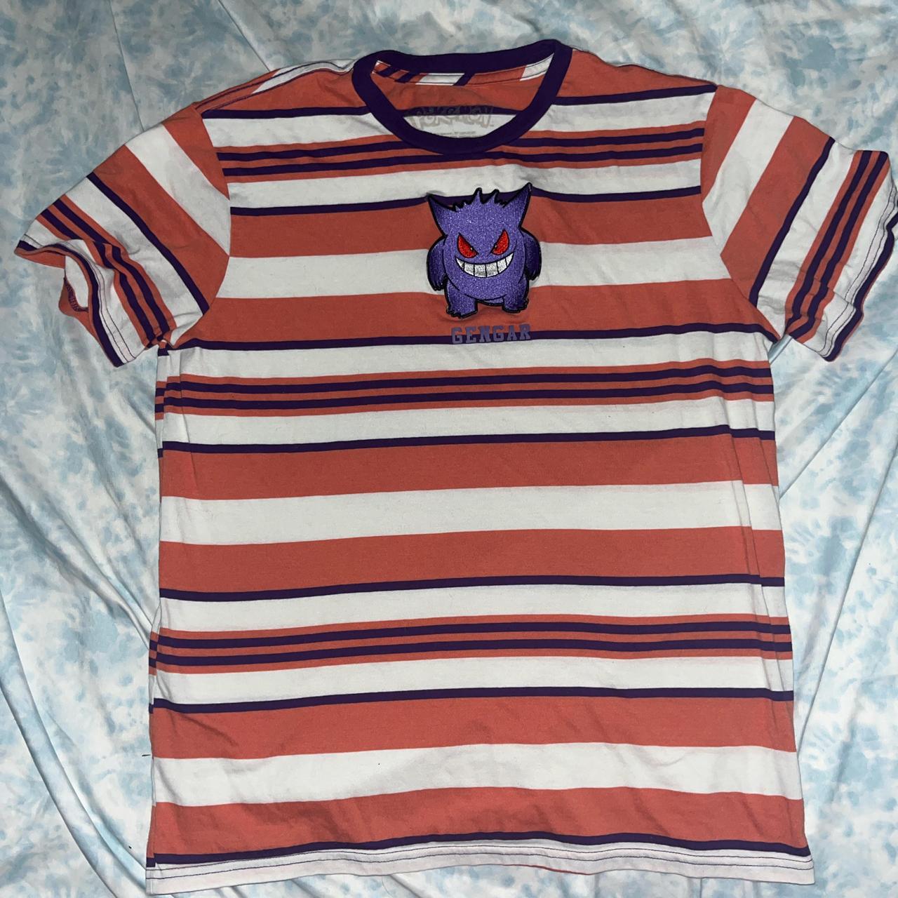 Gengar Pokémon orange and white striped tee #Pokemon... | Depop