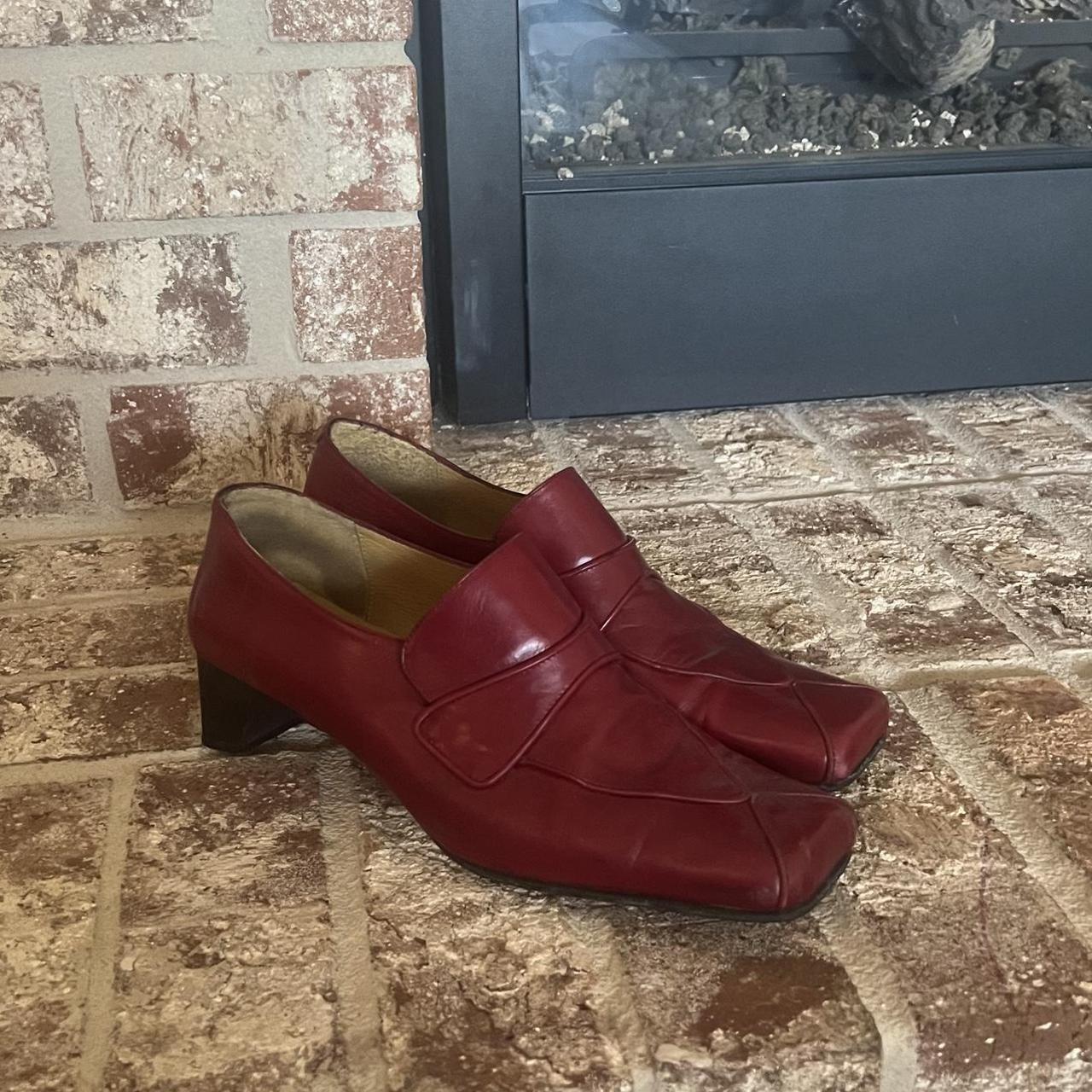 GENUINE SPANISH LEATHER CHERRY RED LOAFERS SIZE 40 - Depop