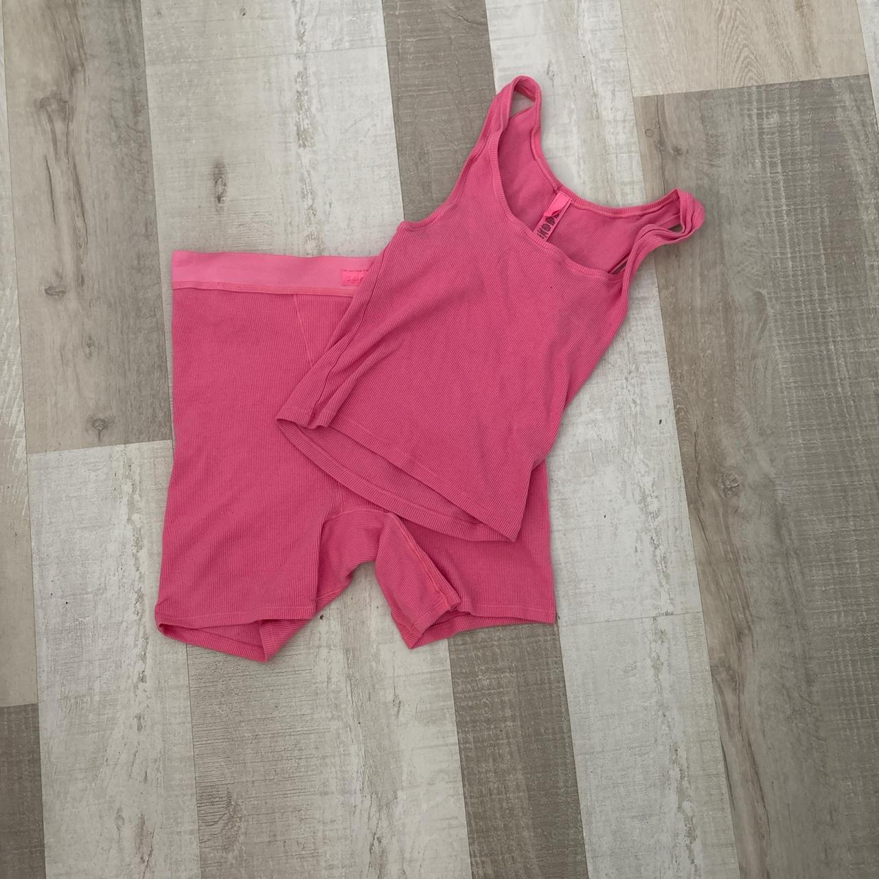 Pink skims sets only worn one time dm before buying | Depop