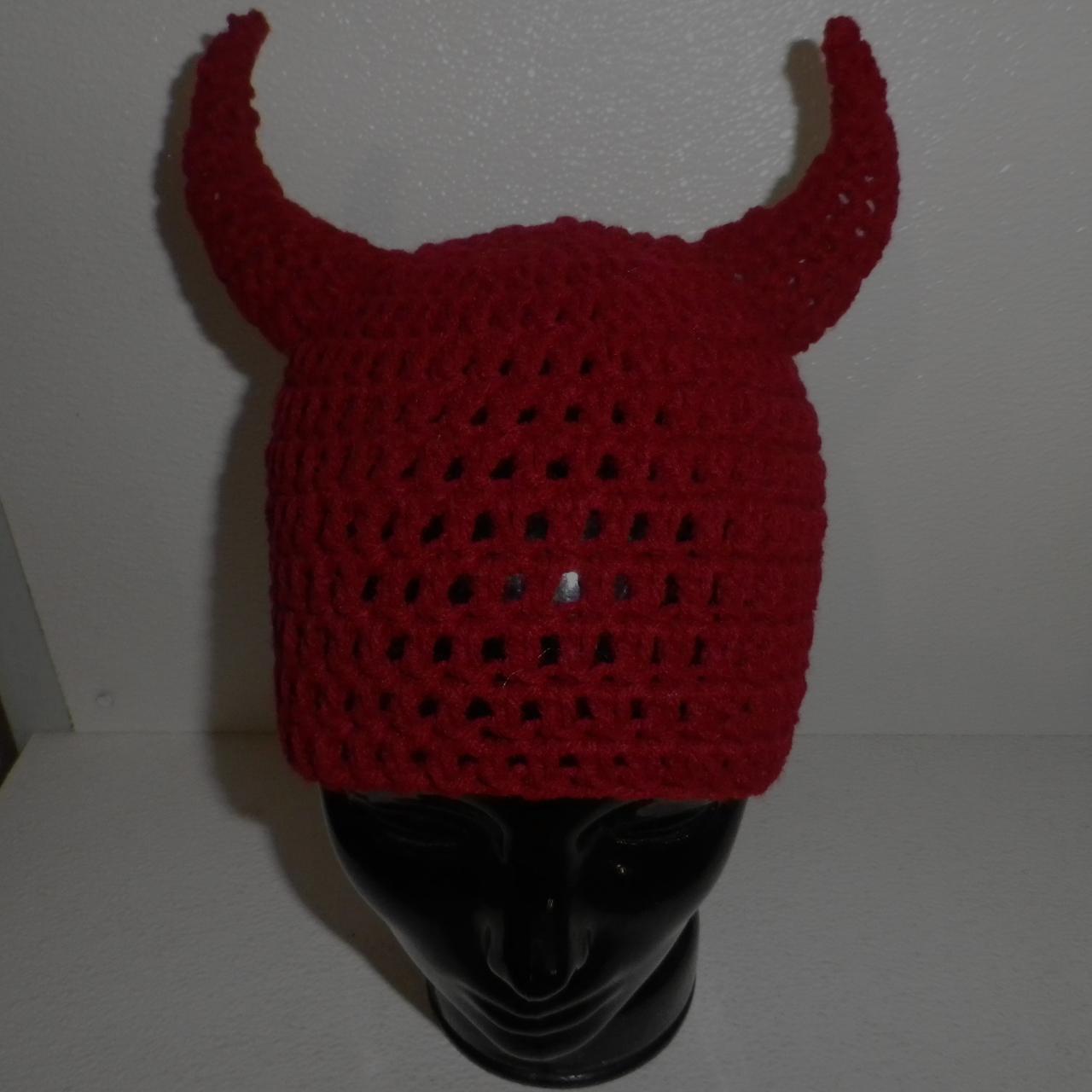 Hat Beanie Cap Adult Size #Devil #Diablo #HandMade... - Depop