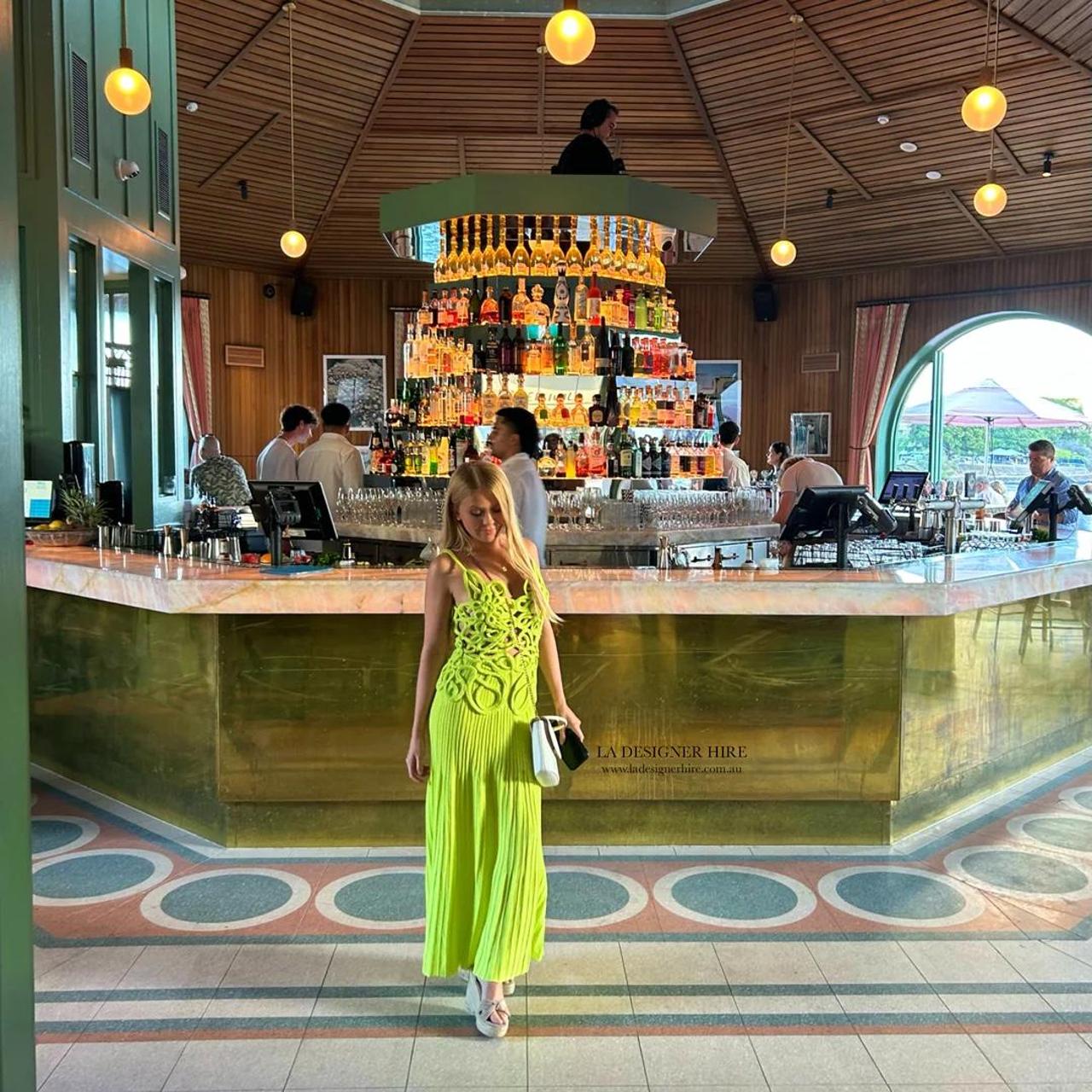 Nalda Knit Midi Dress in Mantis Cult Gaia, worn once... - Depop