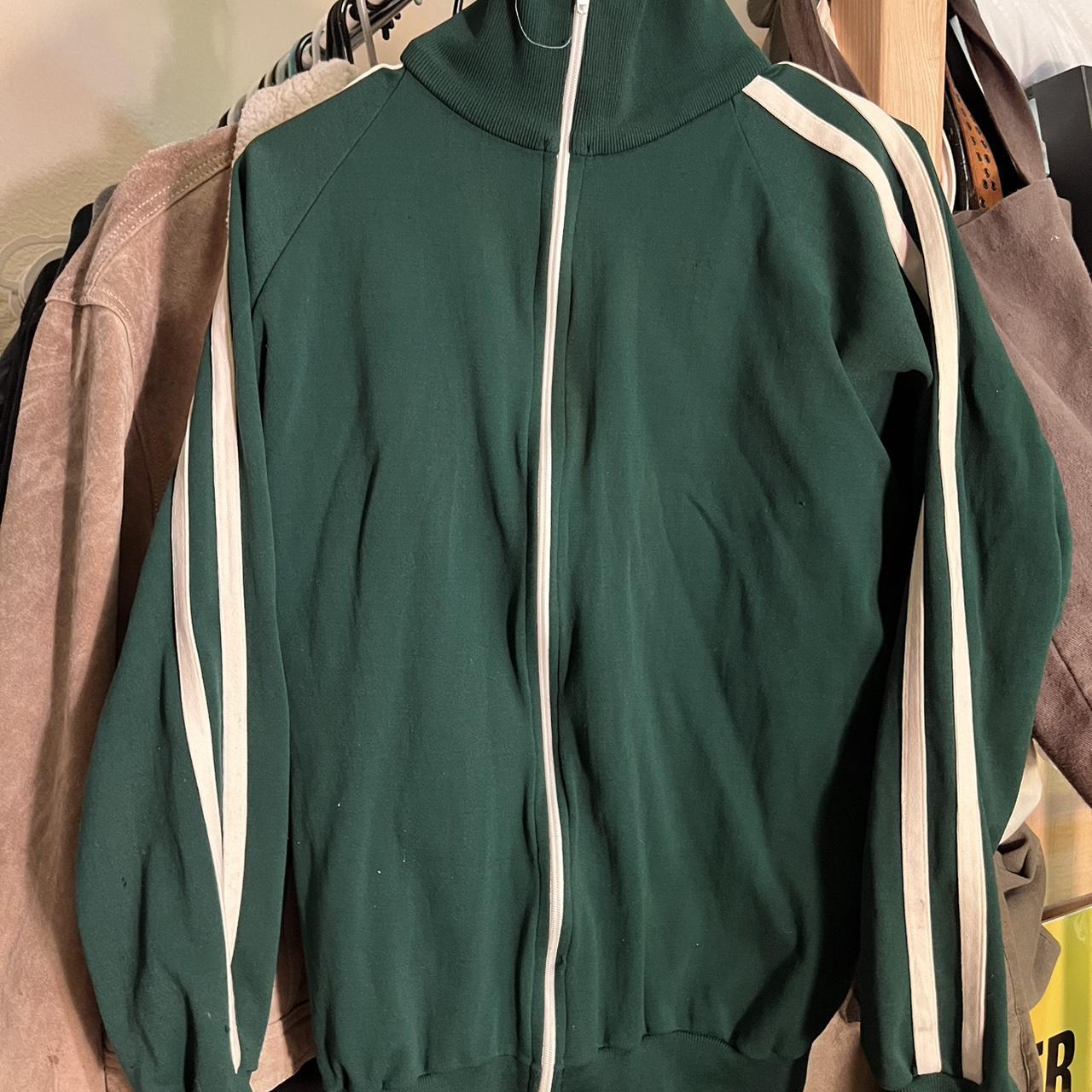 vintage green striped jaguar tack jacket #vintage... - Depop
