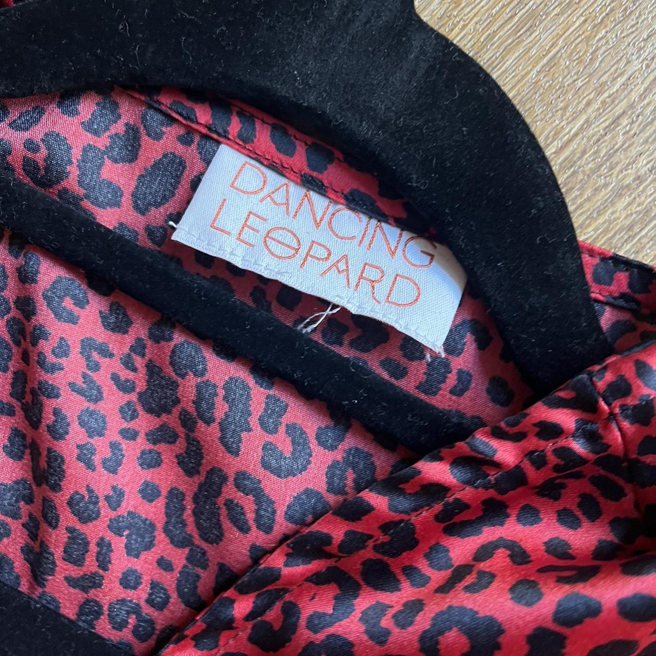 Dancing leopard red silky wrap midi dress Postage... - Depop