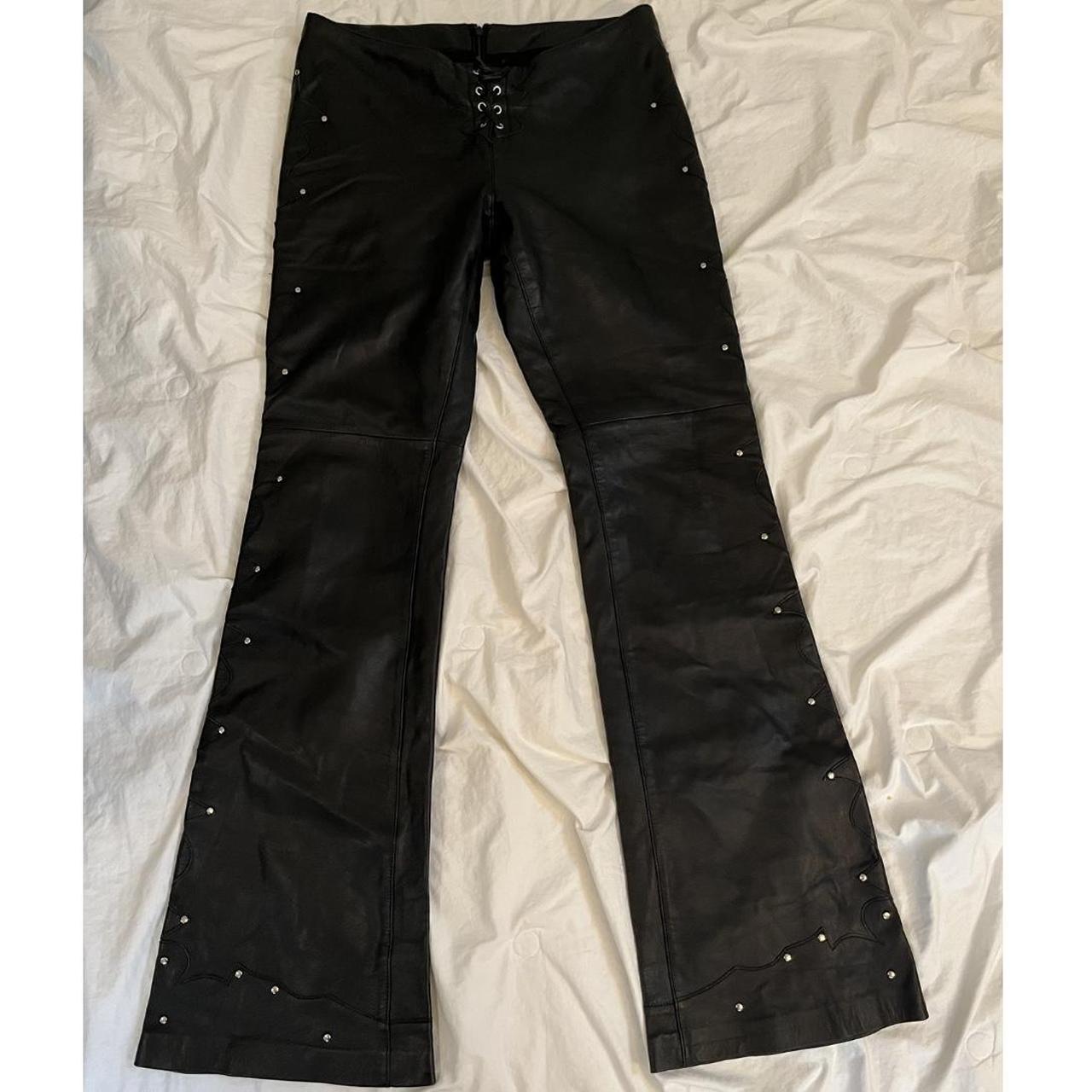 100% VINTAGE GENUINE LEATHER BEBE PANTS Super cool... - Depop