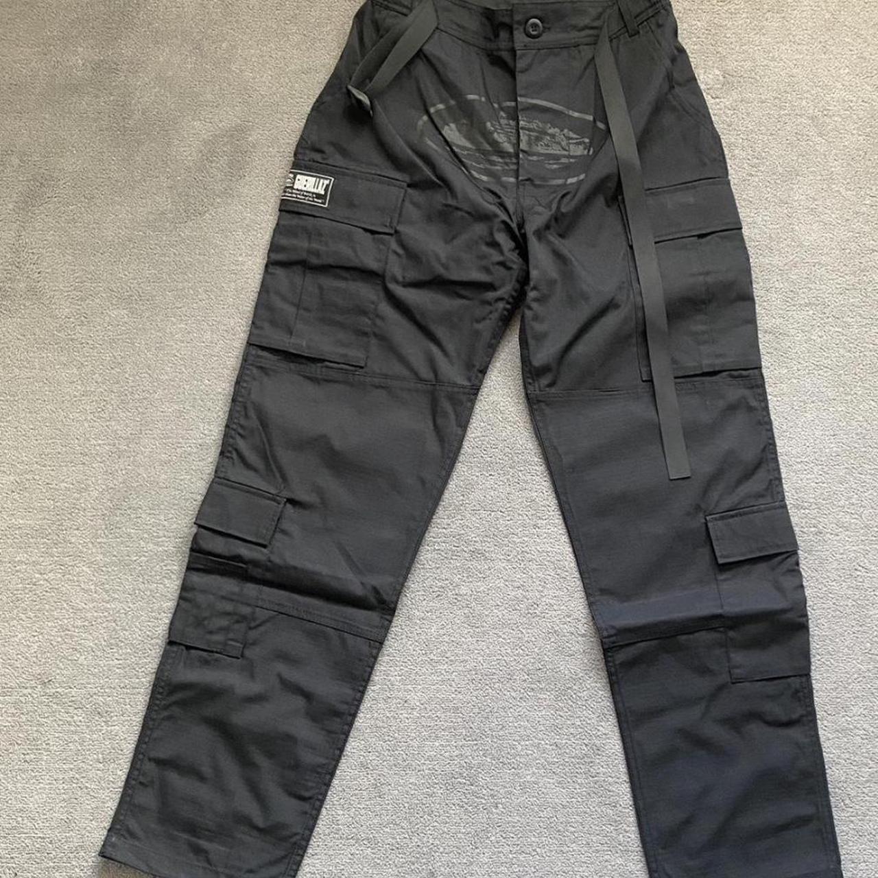 Corteiz Cargos Triple Black Guerillaz - Size... - Depop