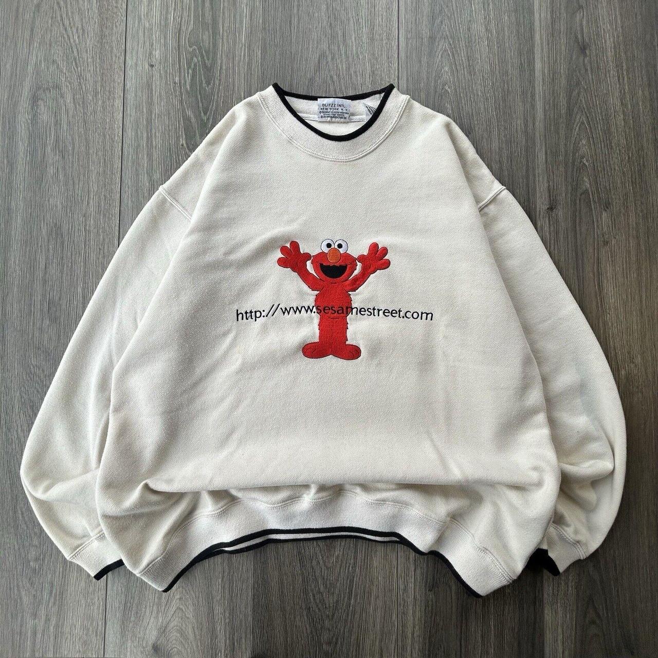 Vintage 90s Sesame Street Elmo Sweatshirt Adult... - Depop