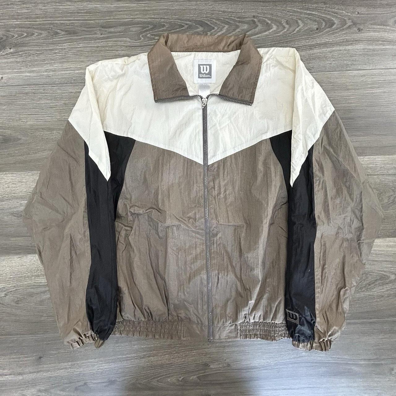 Vintage Wilson Windbreaker Jacket Mens Large 80s... | Depop